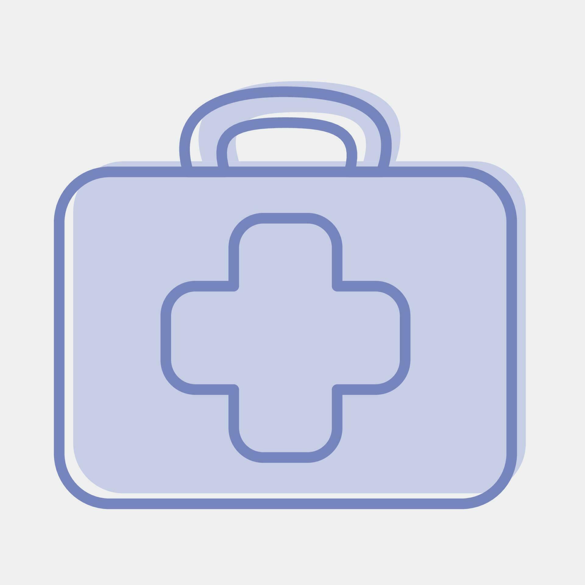 Icon first aid. Camping and adventure elements. Icons in two tone style ...