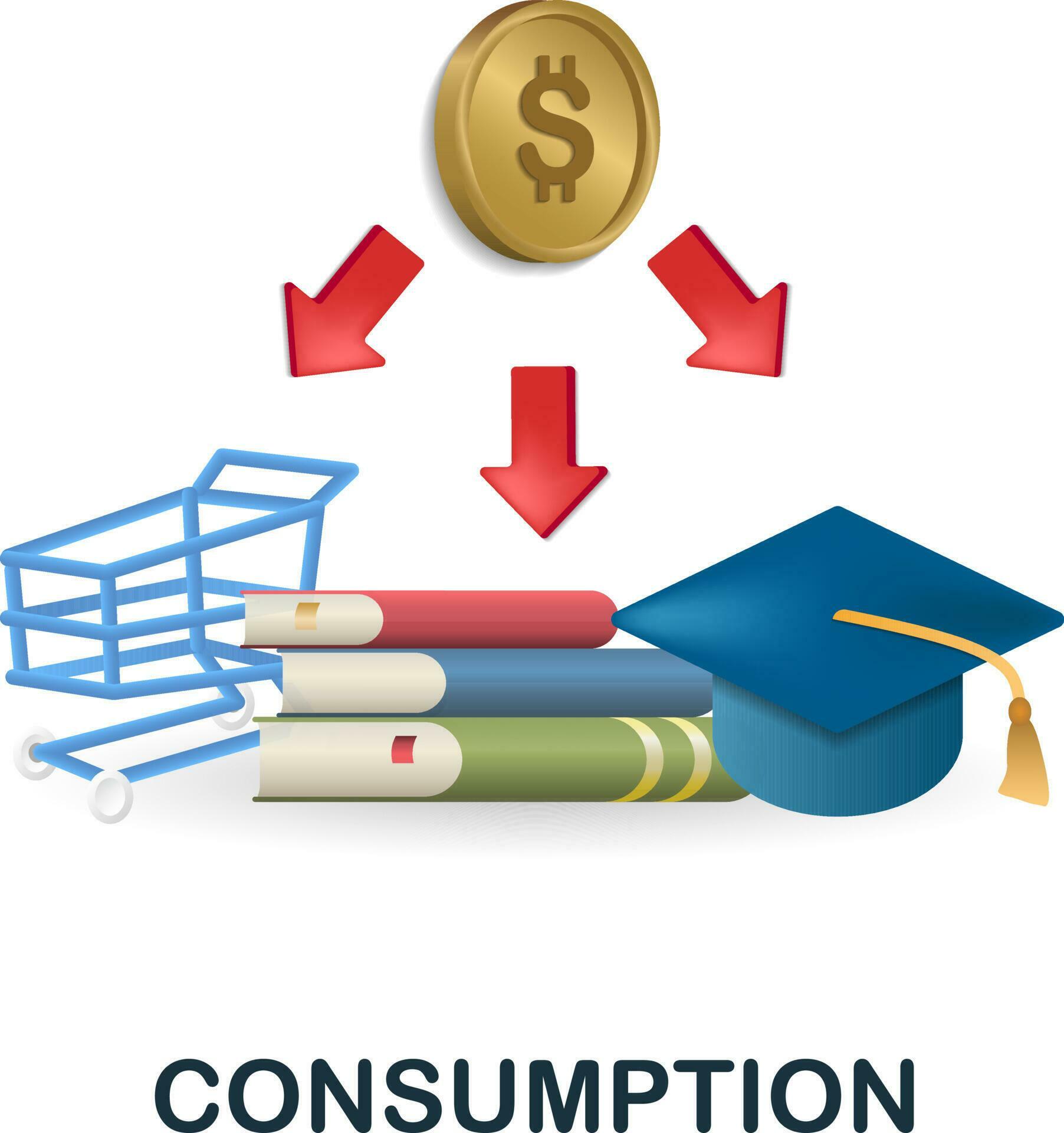 Consumption icon. 3d illustration from economic collection. Creative ...