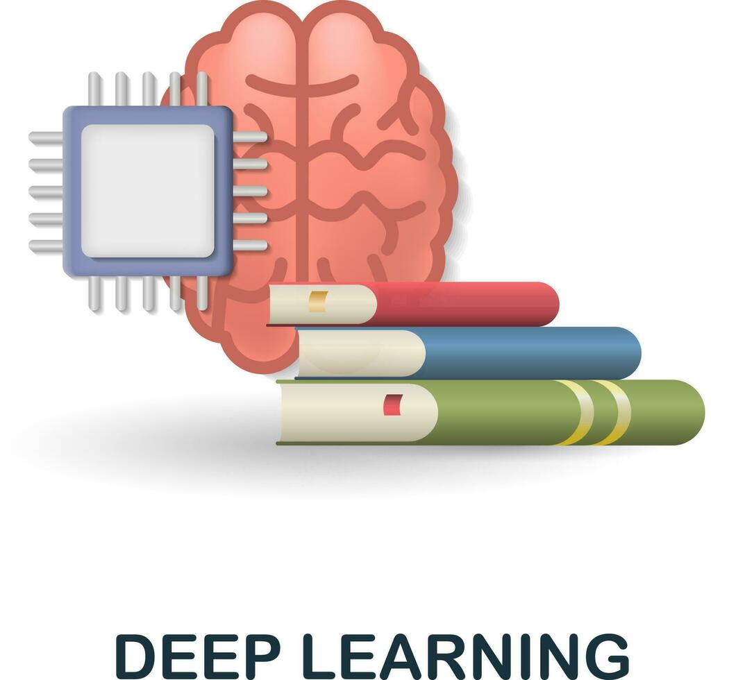 Deep Learning icon. 3d illustration from data science collection ...