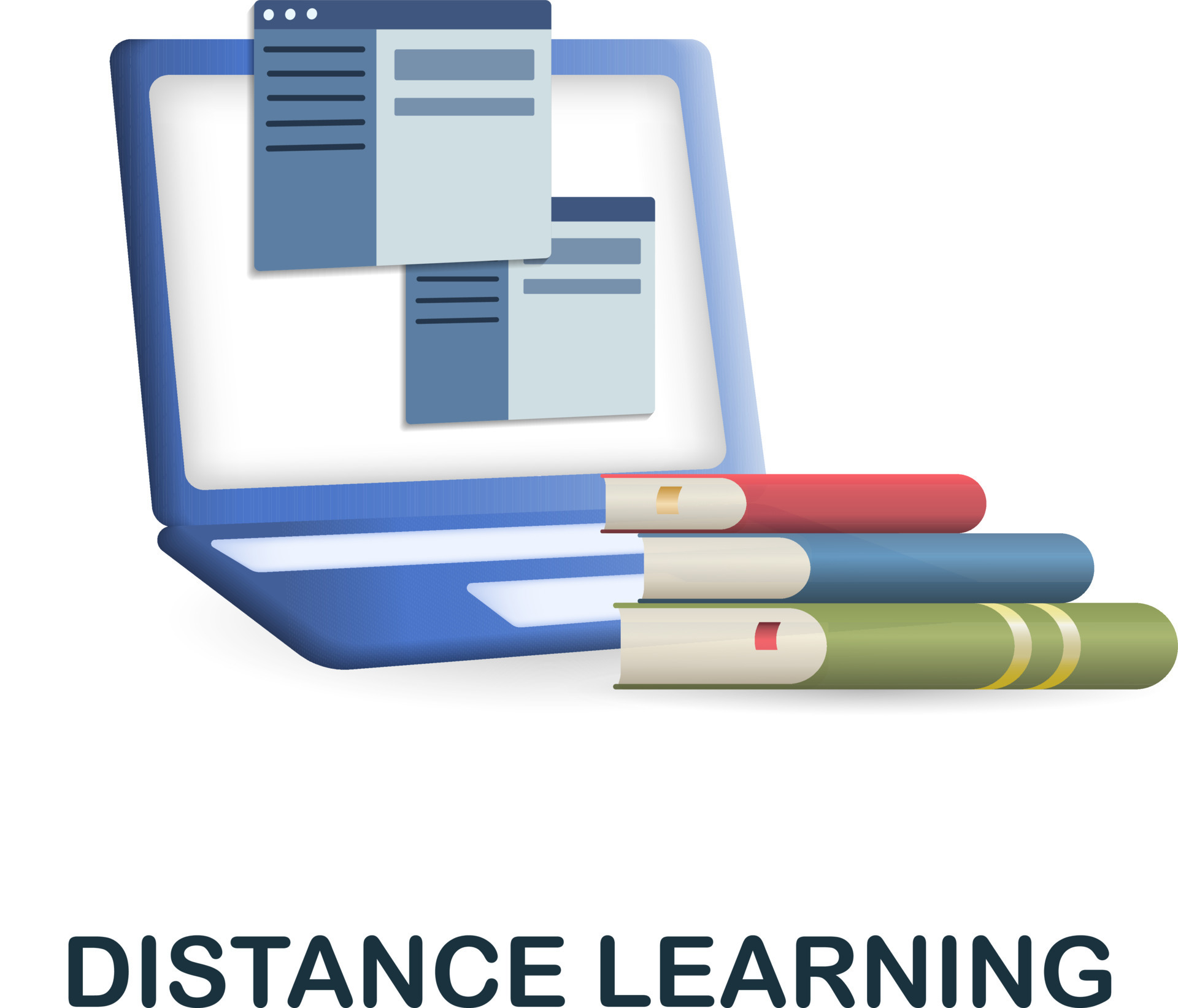Distance Learning icon. 3d illustration from e-learning collection ...