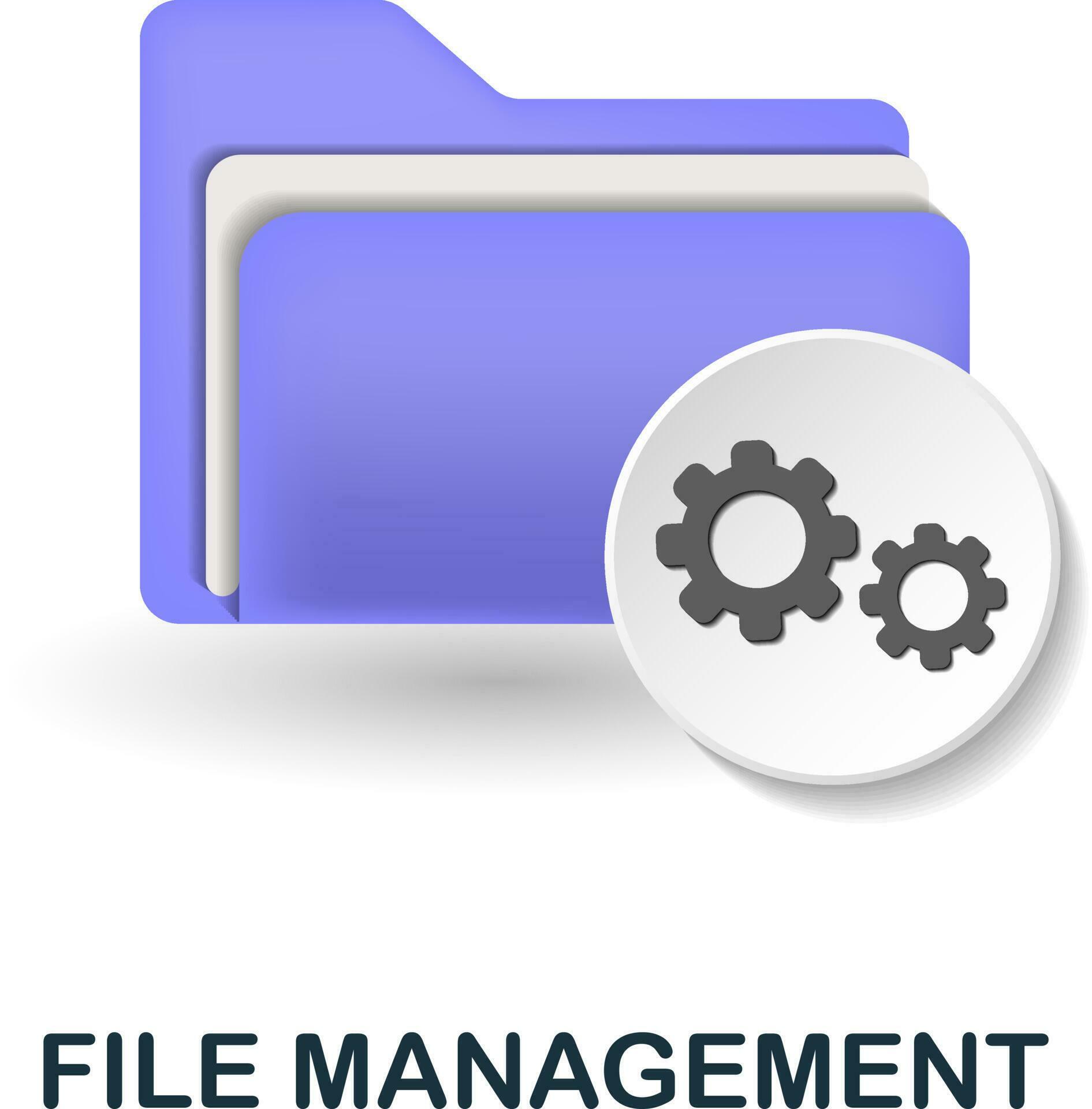 File Management icon. 3d illustration from data science collection. Creative File Management 3d ...