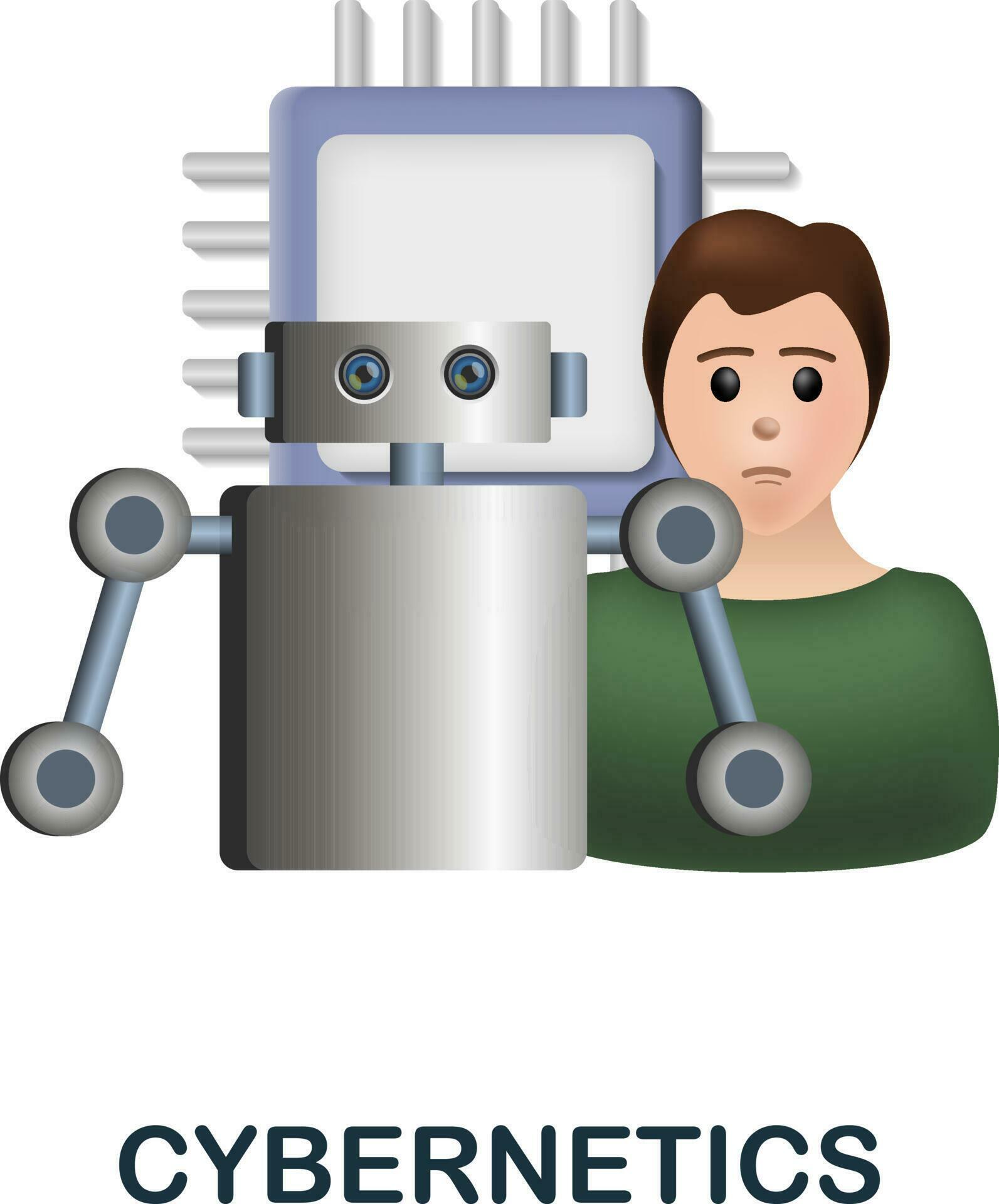 Cybernetics icon. 3d illustration from future technology collection ...