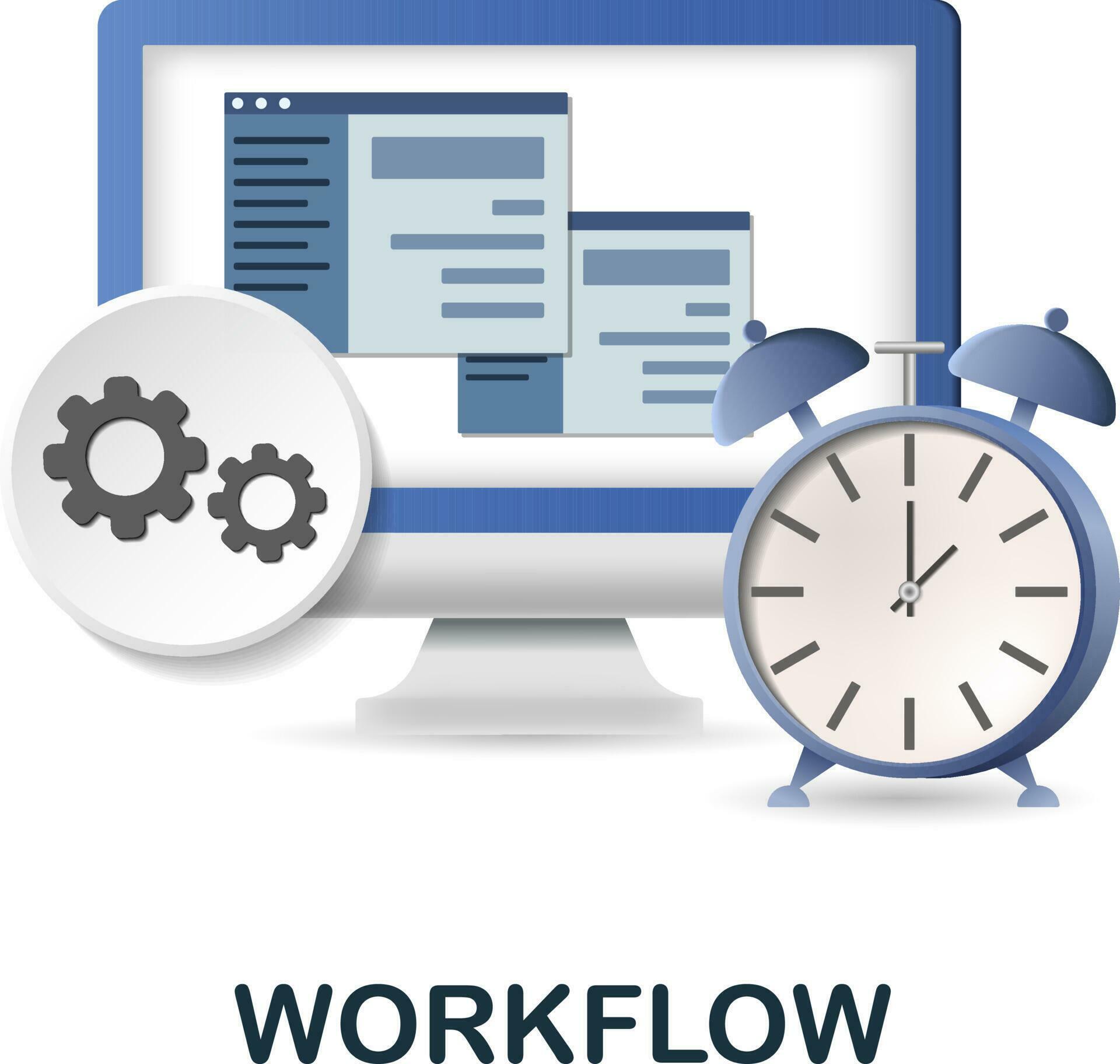 Workflow icon. 3d illustration from project development collection ...