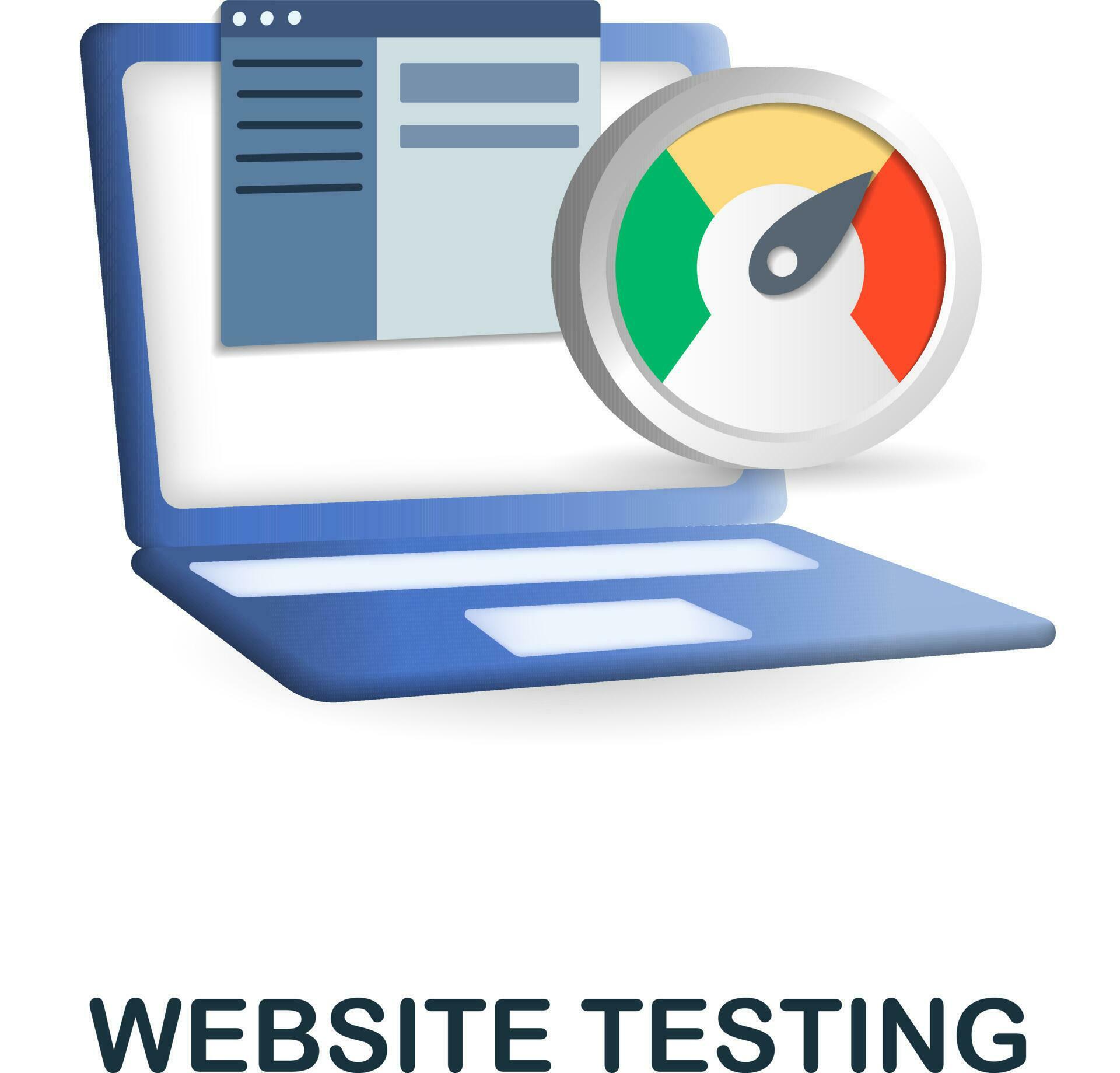 Website Testing icon. 3d illustration from web development collection ...