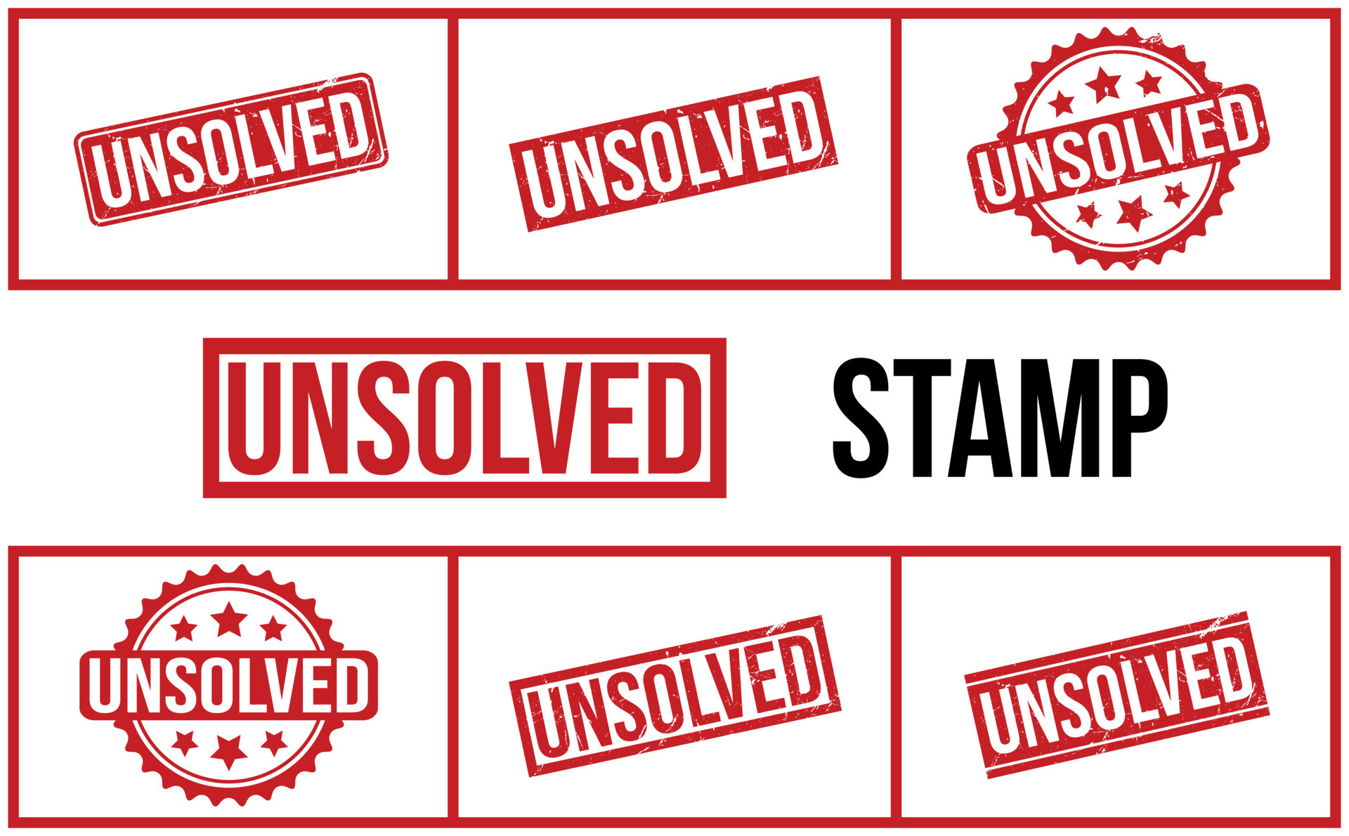 Unsolved Rubber Stamp Set Vector 23482807 Vector Art at Vecteezy Unsolved Rubber Stamp Set Vector 23482807 Vector Art at Vecteezy