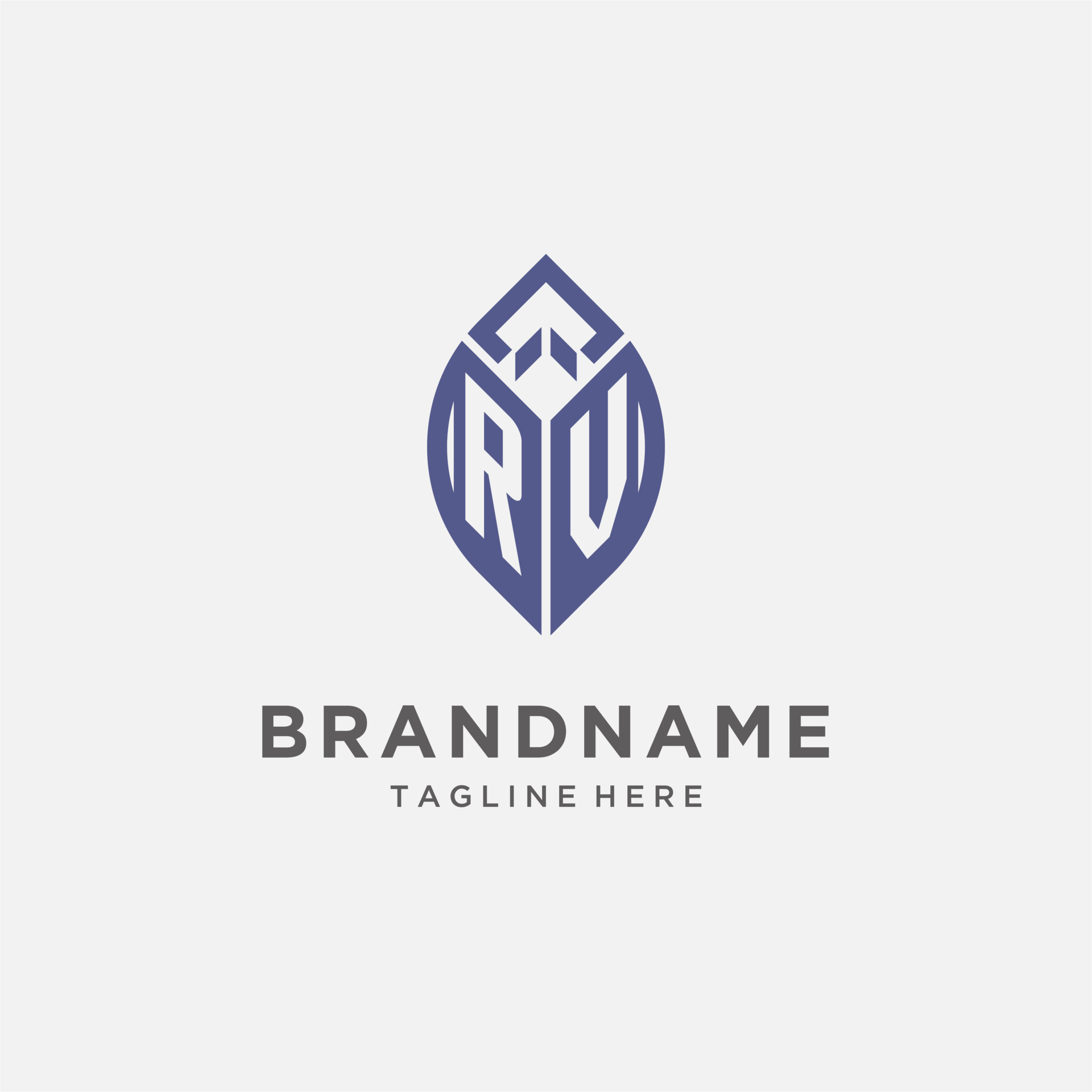 RV Logo With Leaf Shape Clean And Modern Monogram Initial Logo Design rv-logo-with-leaf-shape-clean-and-modern-monogram-initial-logo-design