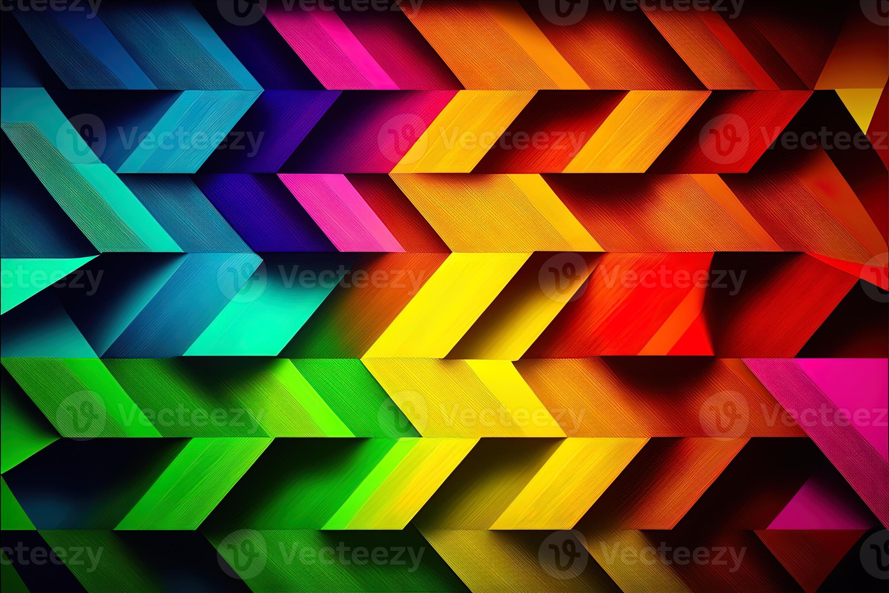 Abstract rainbow colored geometric background, with lots of copy space ...