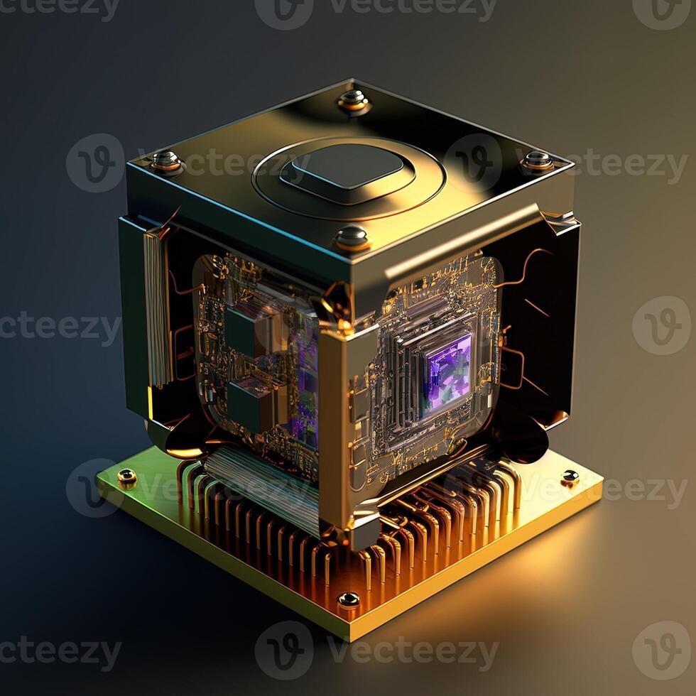 a quantum chip, A futuristic glowing CPU quantum computer processor ... a quantum chip, A futuristic glowing CPU quantum computer processor ...