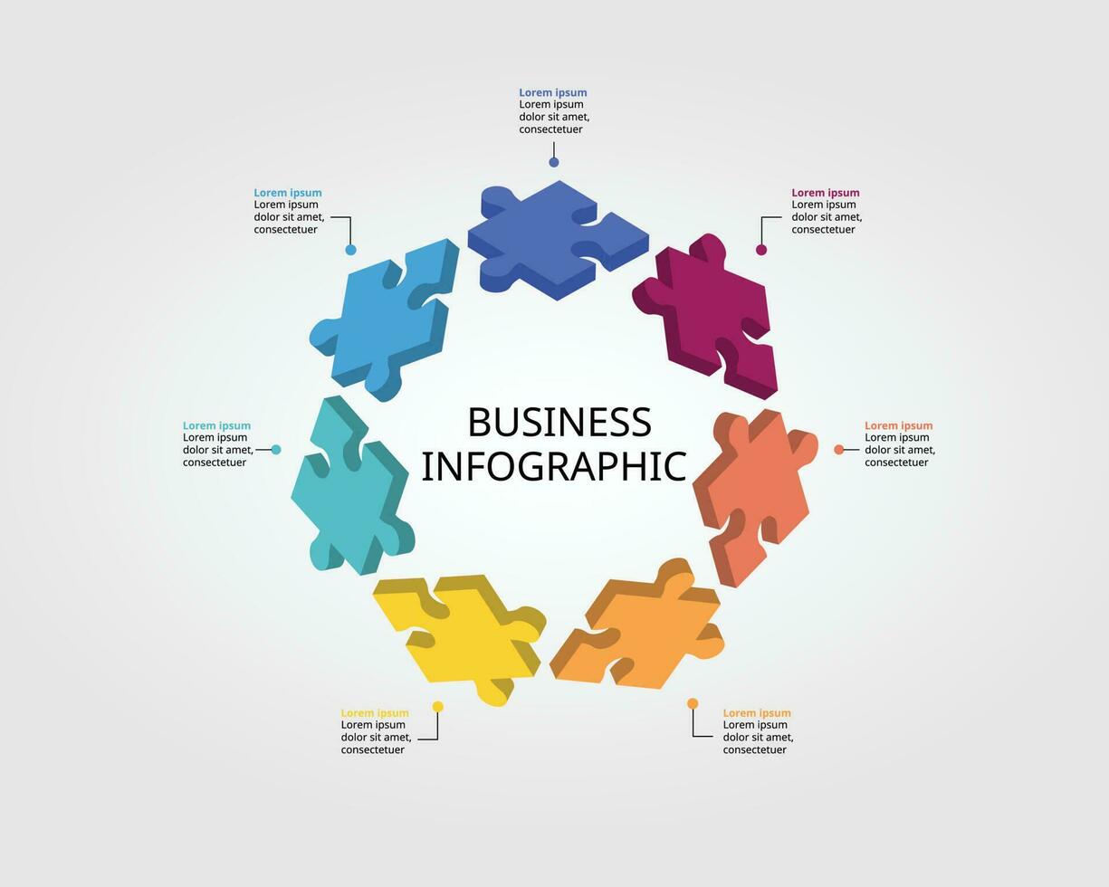 jigsaw puzzle connection template for infographic for presentation for ...