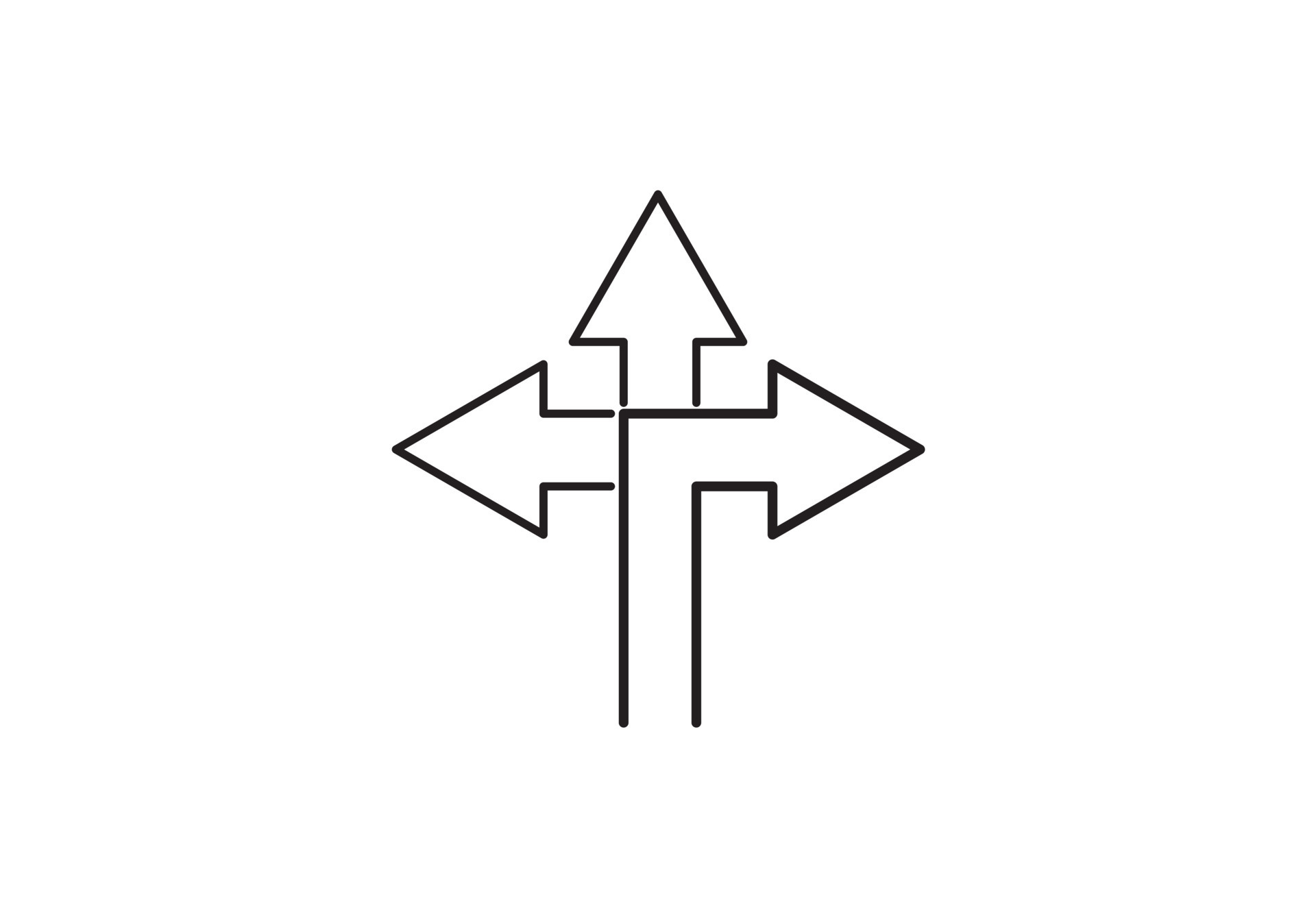 Three Way Arrow Icon Vector Illustration On White Background 23489758