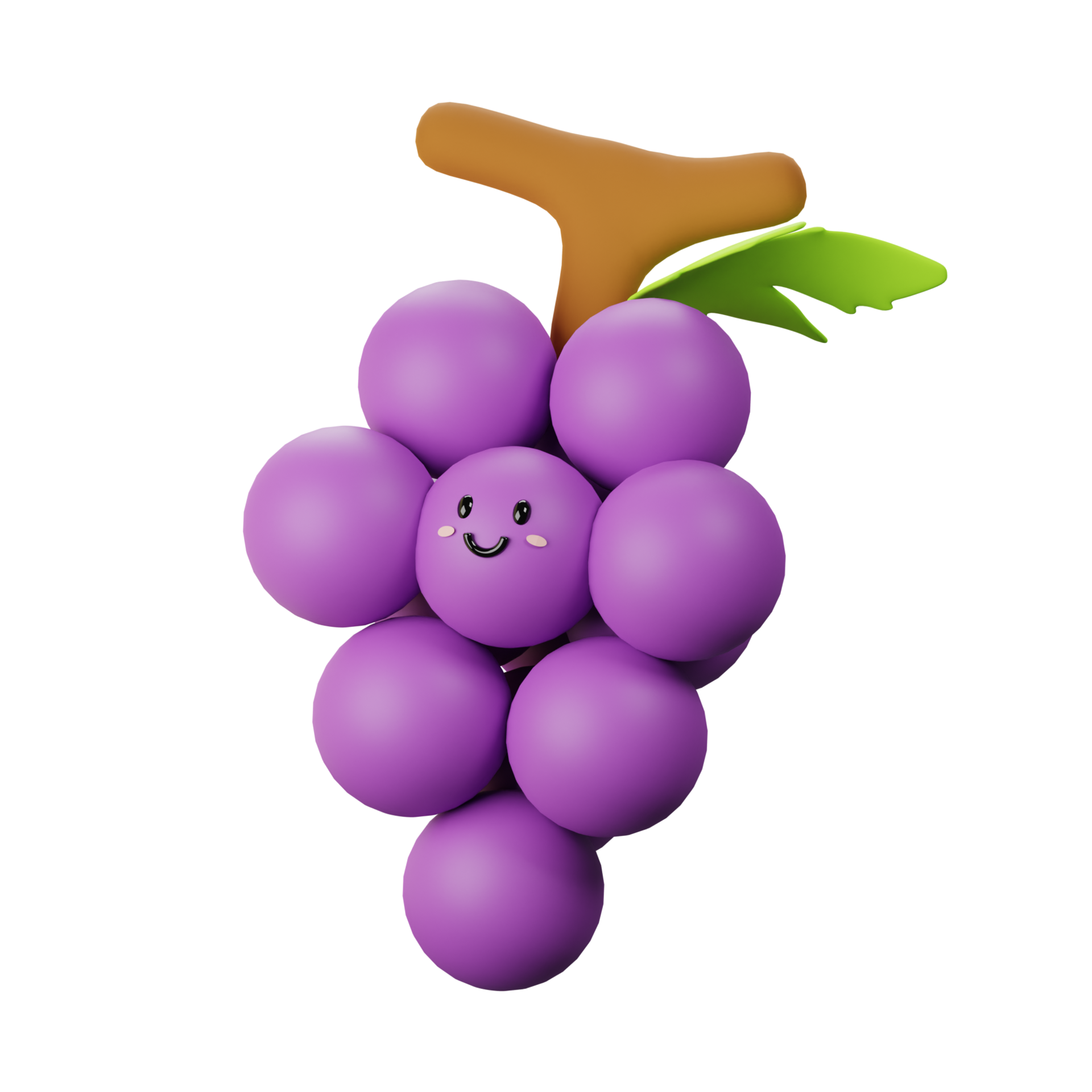 3D Cute Grape Icon 23492691 PNG