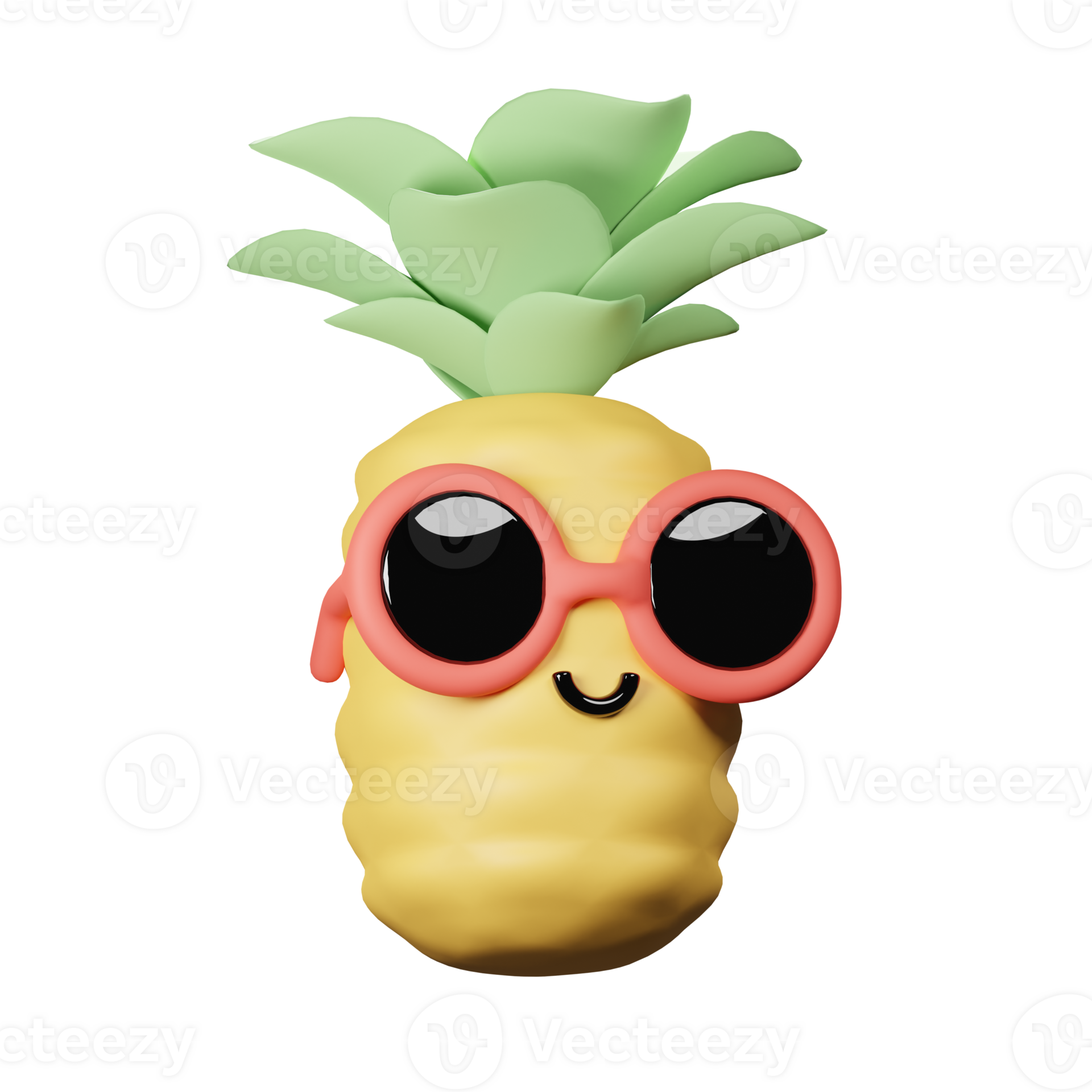 3d Cute Pineapple Icon 23492719 Png