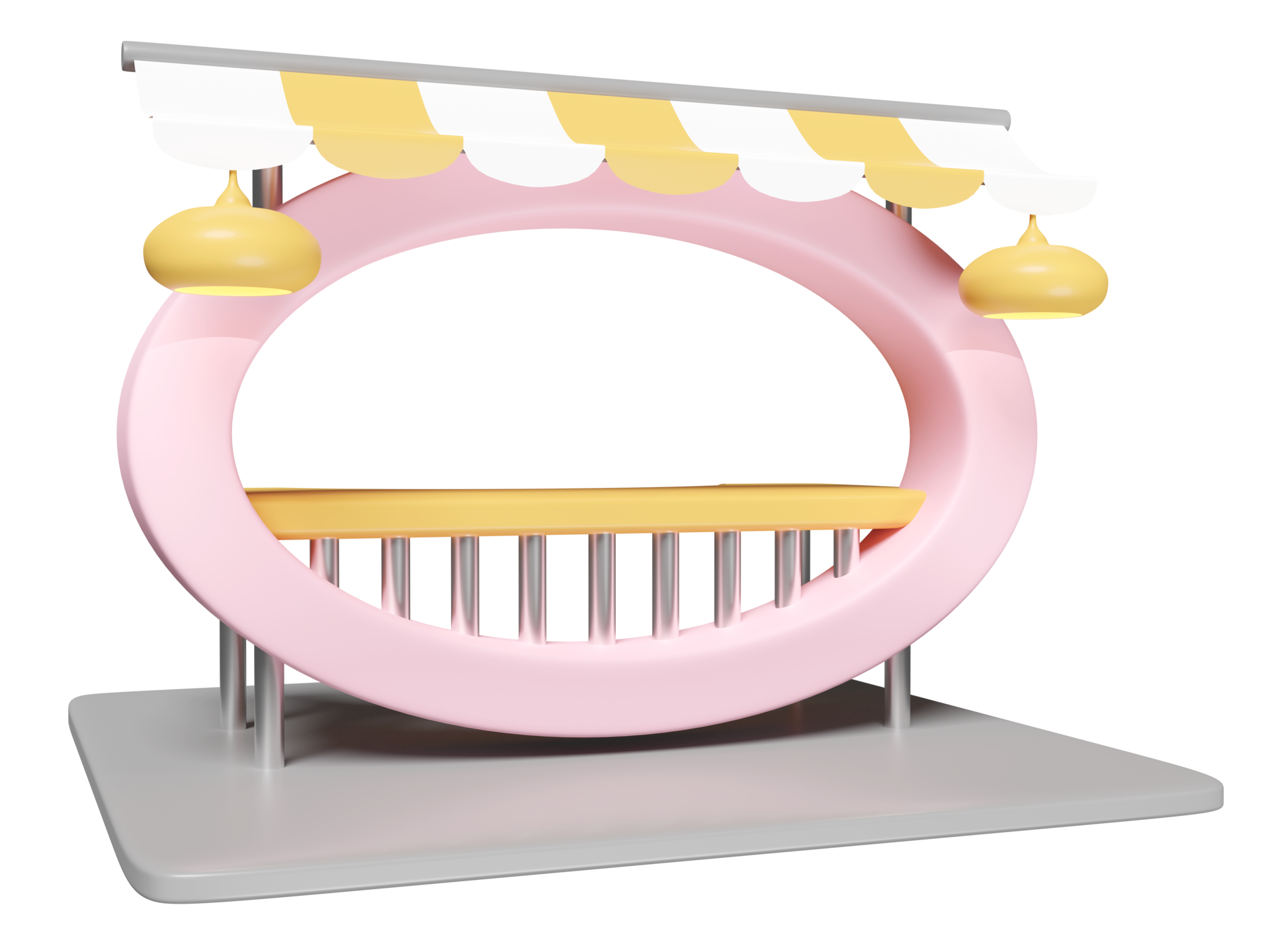 3d booth shop icon or empty retail store front with striped awning ... 3d booth shop icon or empty retail store front with striped awning ...