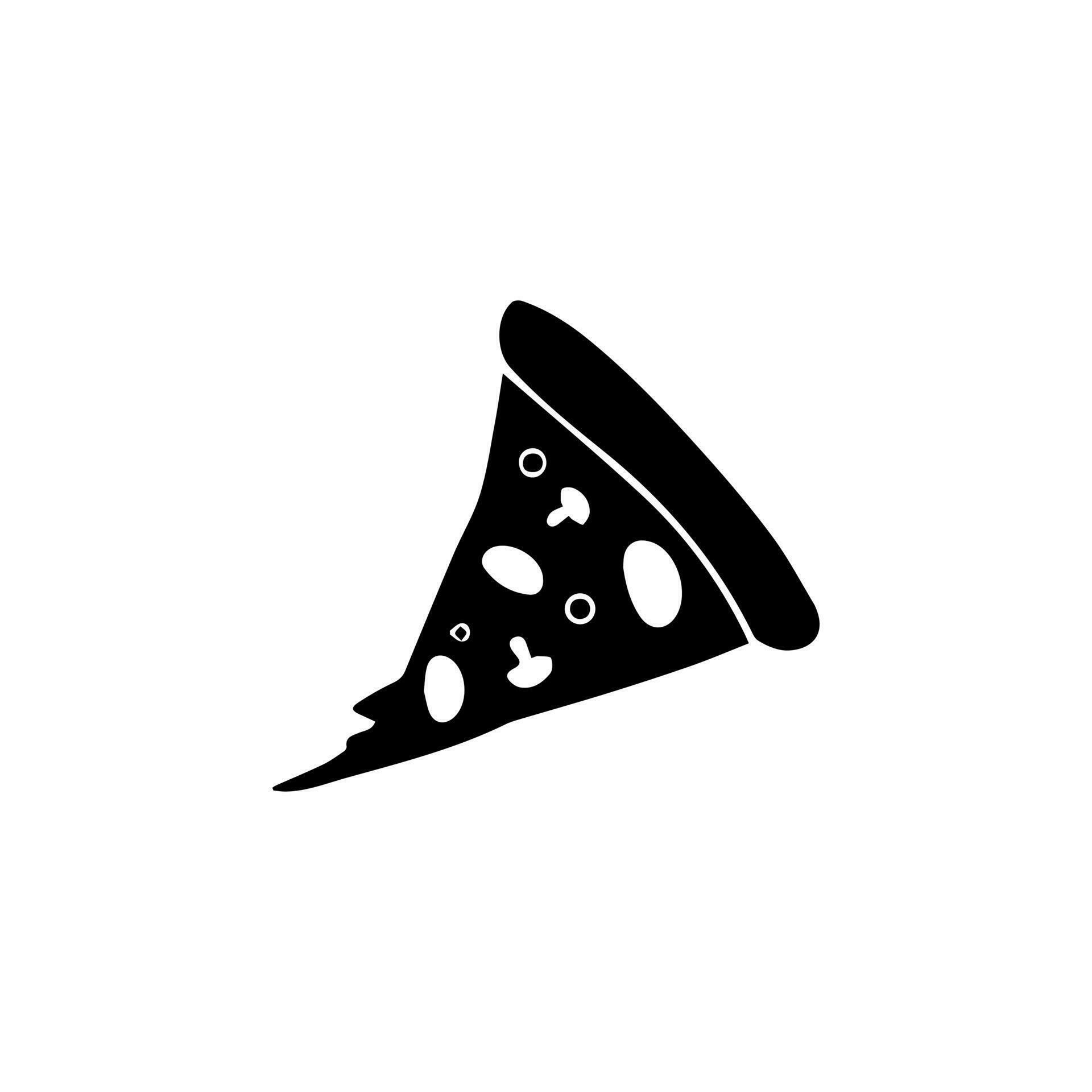 Pizza Slice Line Icon Pizza Flat Line Icon Pizza Slice With Pepperoni