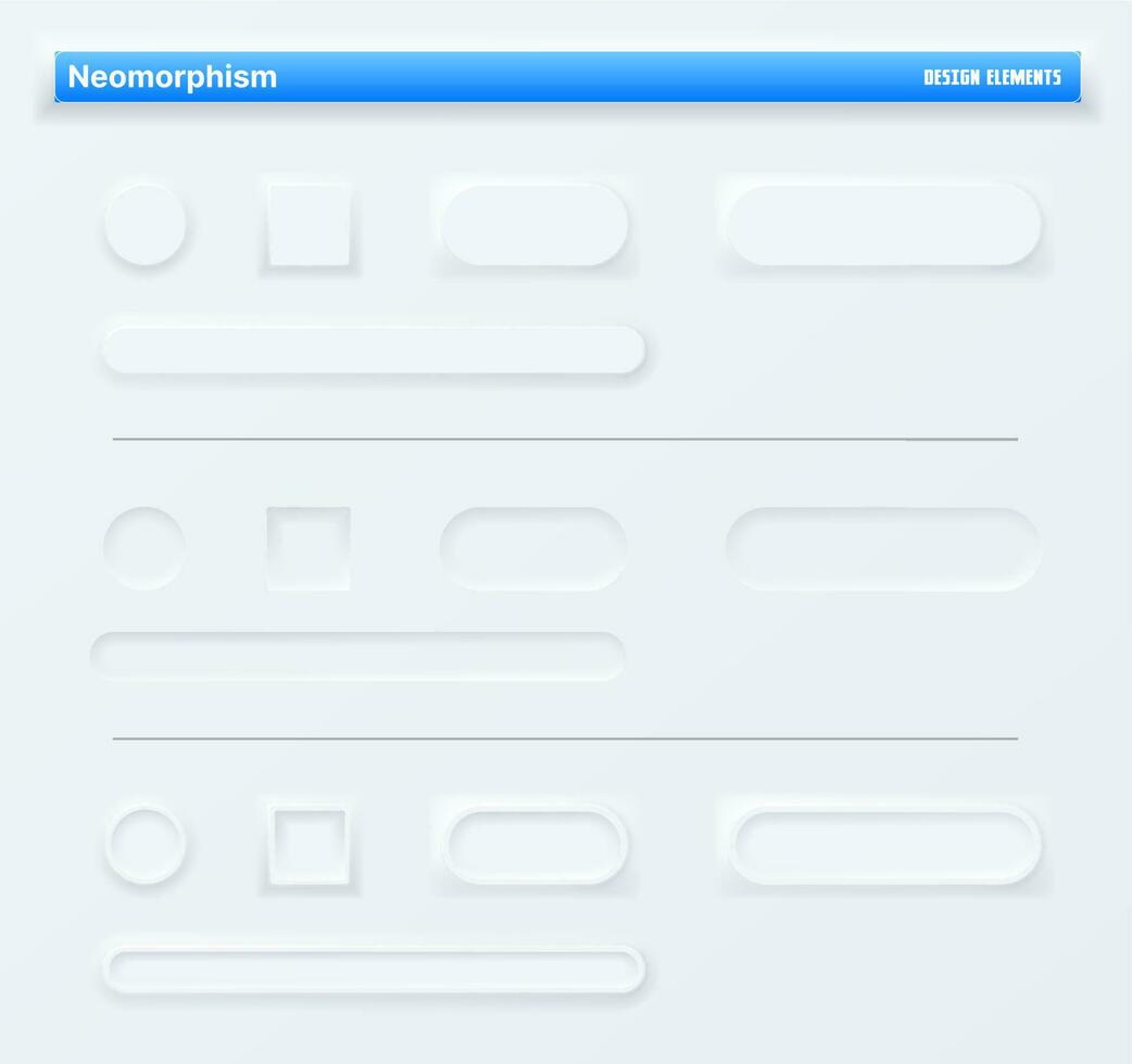 Neomorphic app buttons, navigation web interface 23497328 Vector Art at Vecteezy