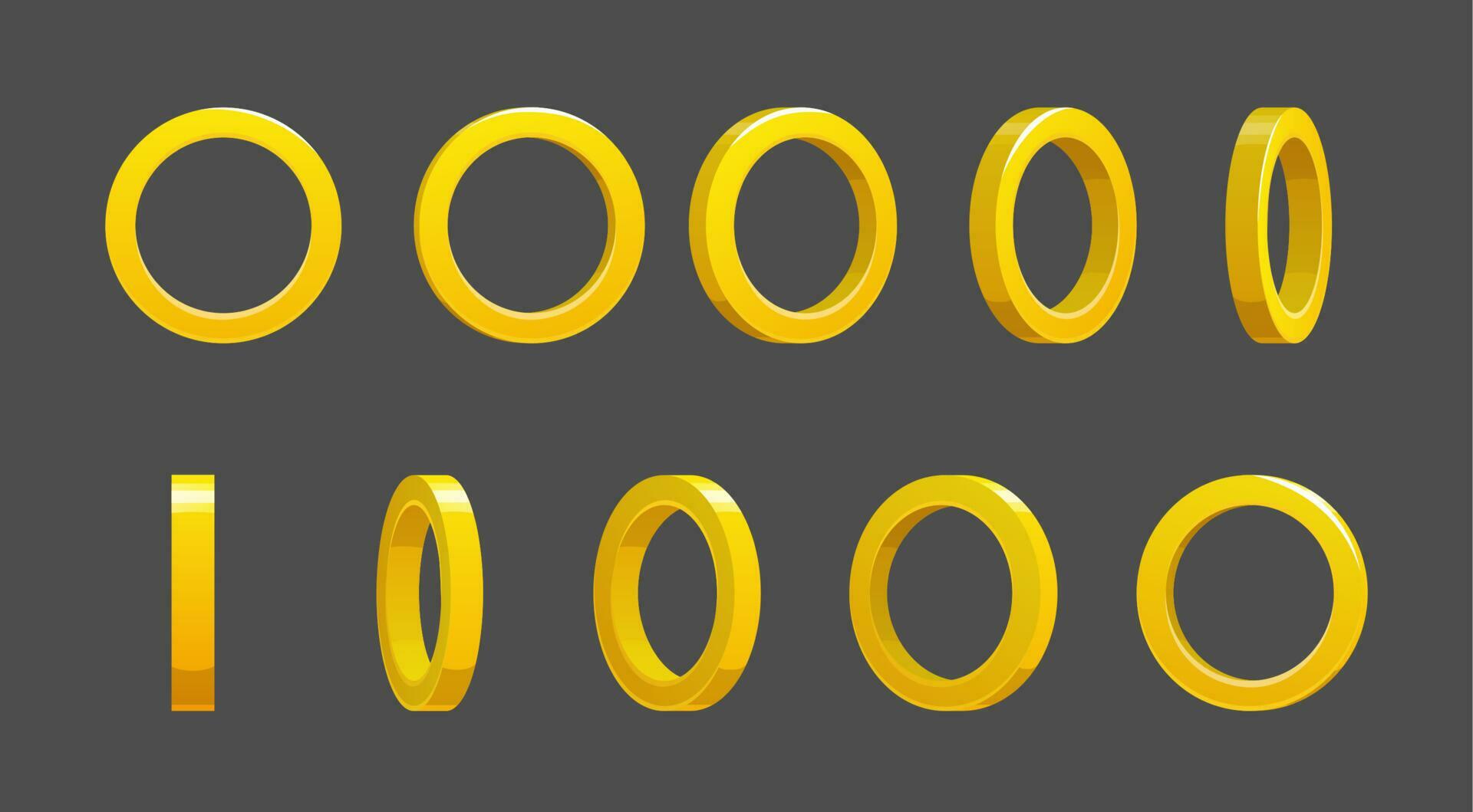 Golden ring rotate animated game sprite or spin 23497339 Vector Art at Vecteezy