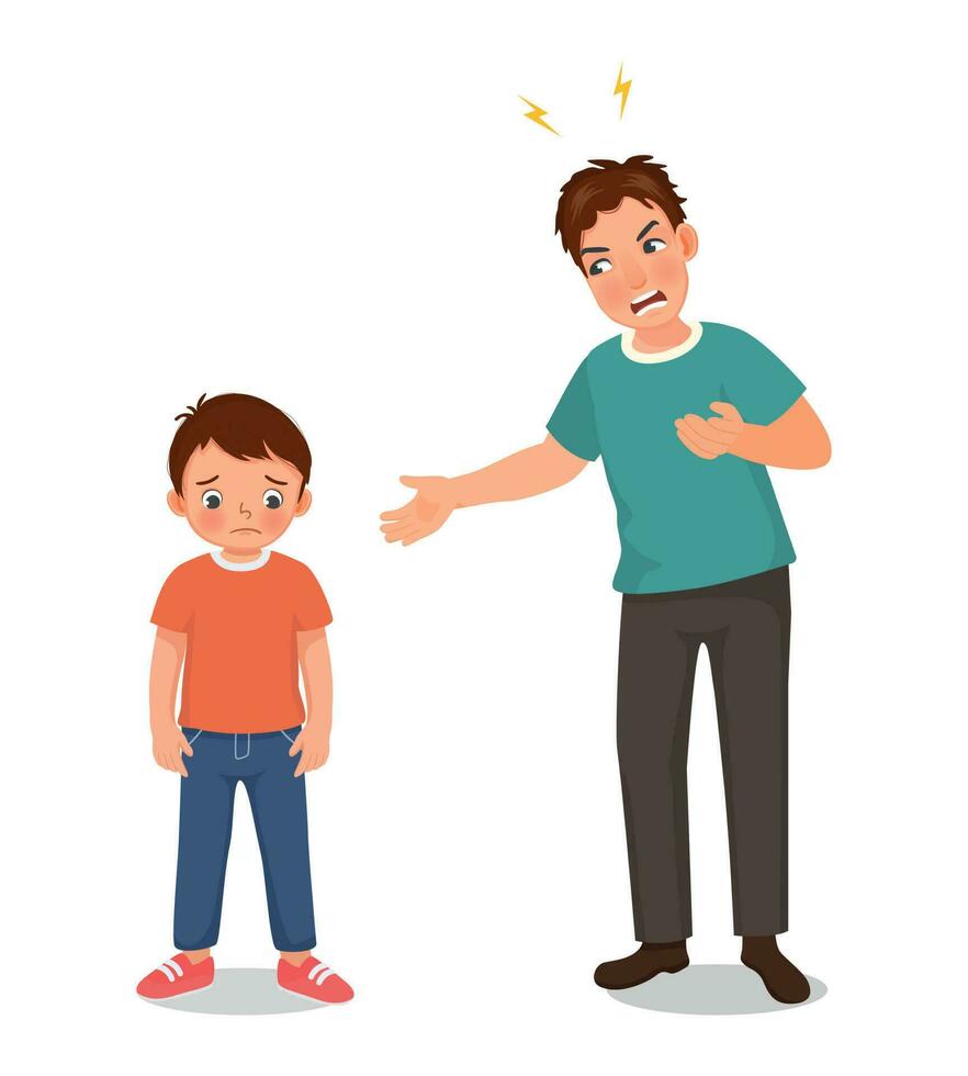 enojado padre regaño su pequeño hijo para malo comportamiento 23497814 ... enojado padre regaño su pequeño hijo para malo comportamiento 23497814 ...