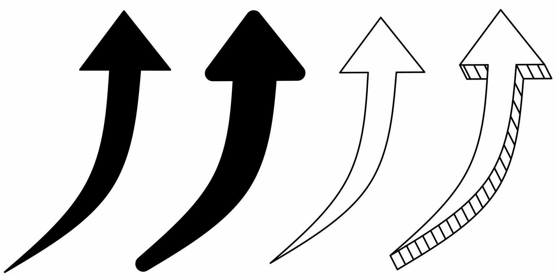 Upward Arrow Icon Set Isolated On White Background 23498171 Vector Art At Vecteezy