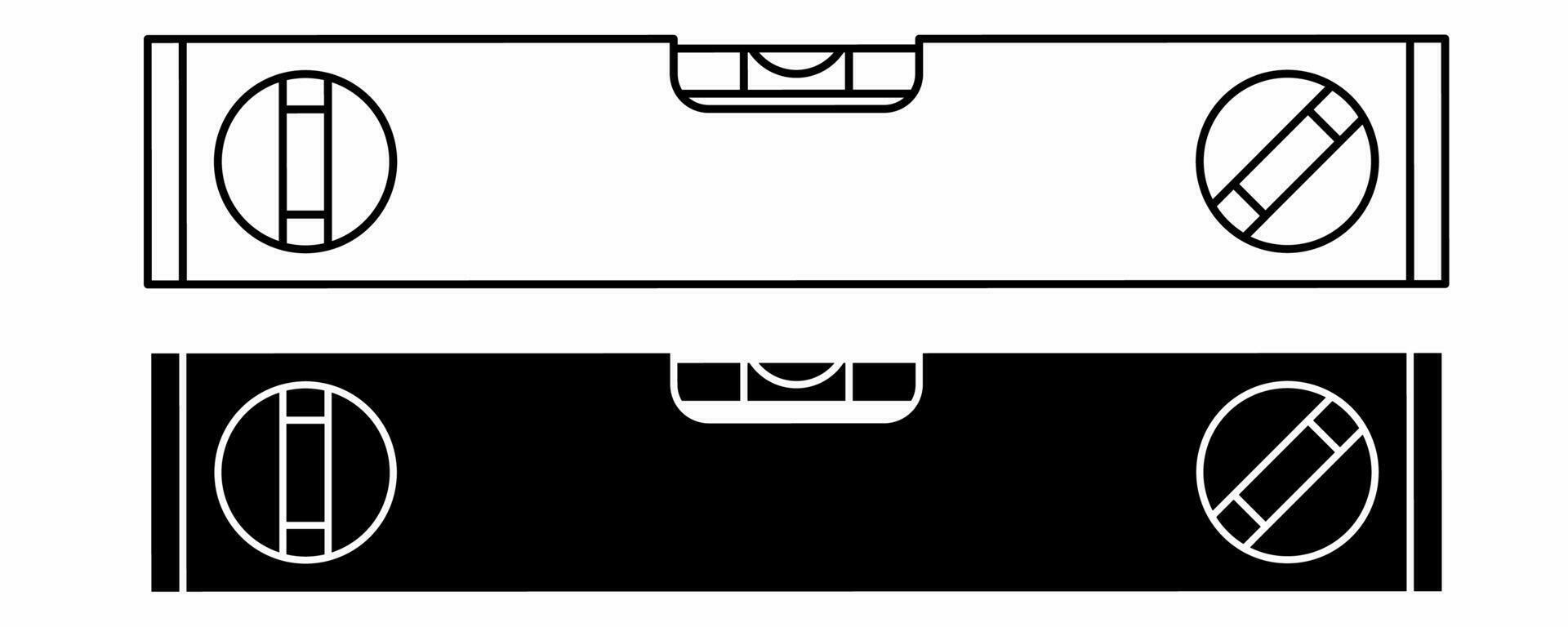 outline silhouette spirit level icon set isolated on white background 23498176 Vector Art at ...