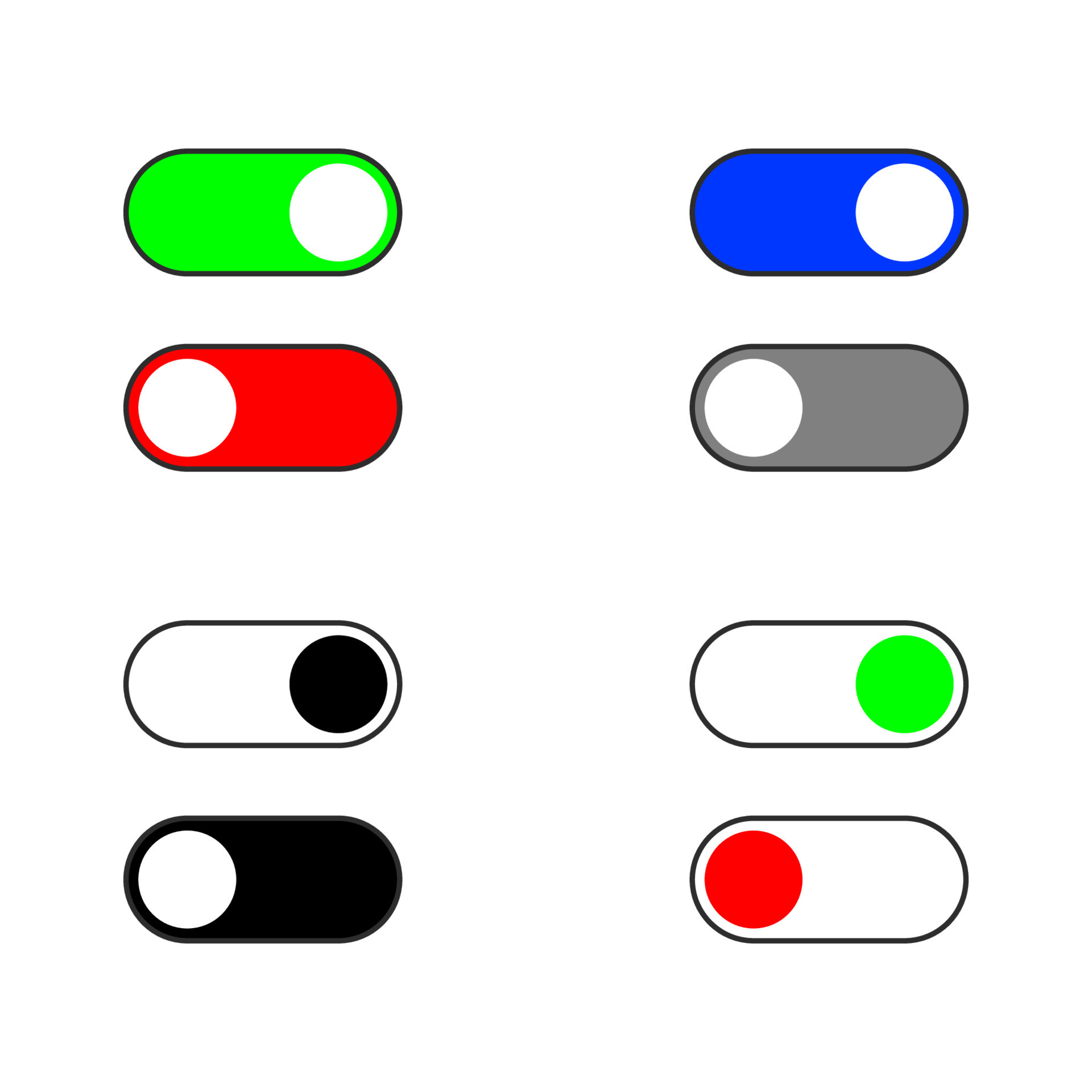 Set Of On And Off Toggle Switch Button Vector 23498570 Vector Art At Vecteezy