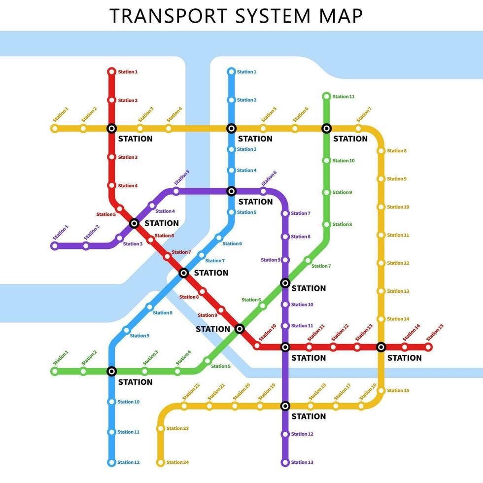 City subway underground transport map or scheme 23498770 Vector Art at ...