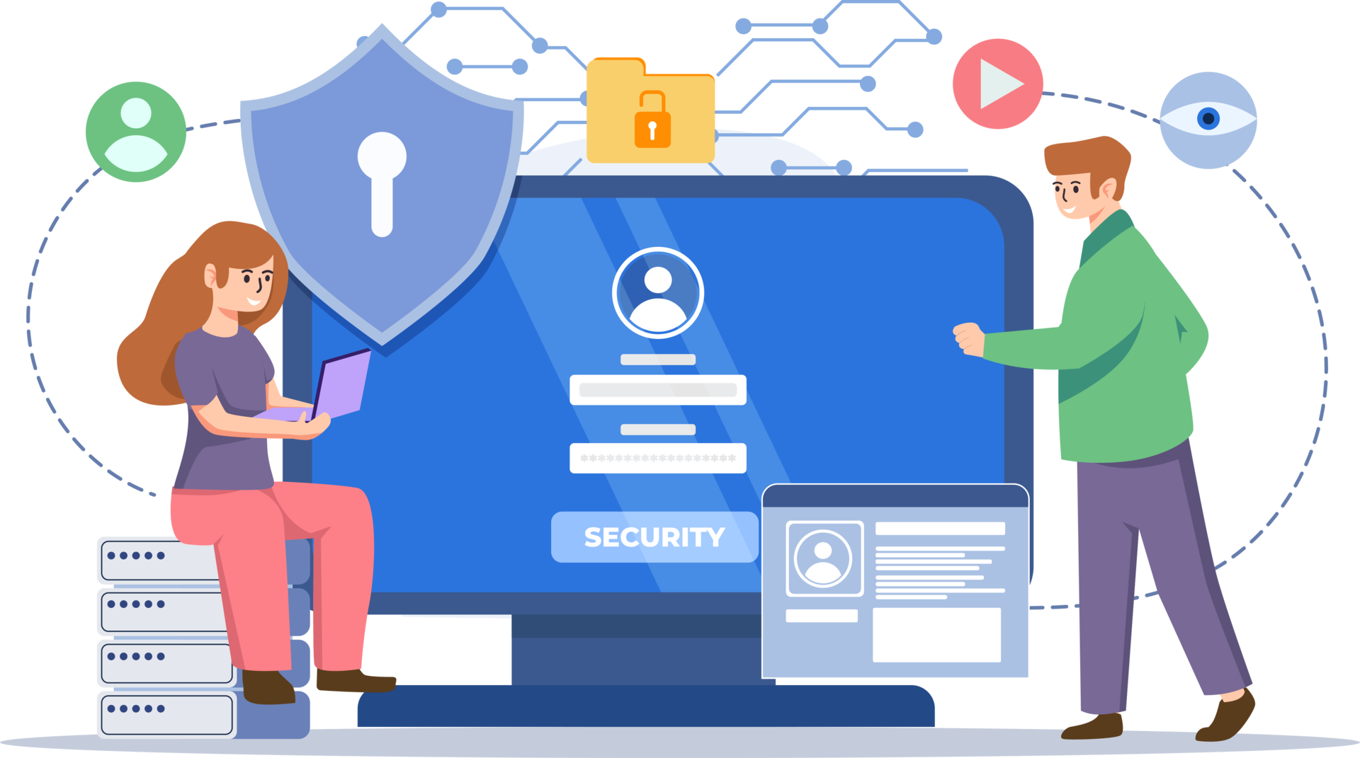 Digital Data Protection Design Illustration Cyber Security