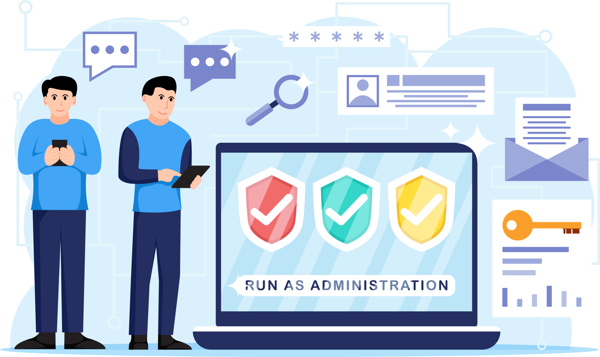 Digital Data Protection Design Illustration Cyber Security
