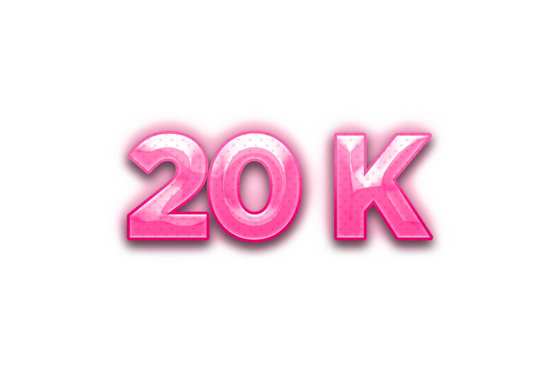 20 k subscribers celebration greeting Number with pink design 23500874 PNG