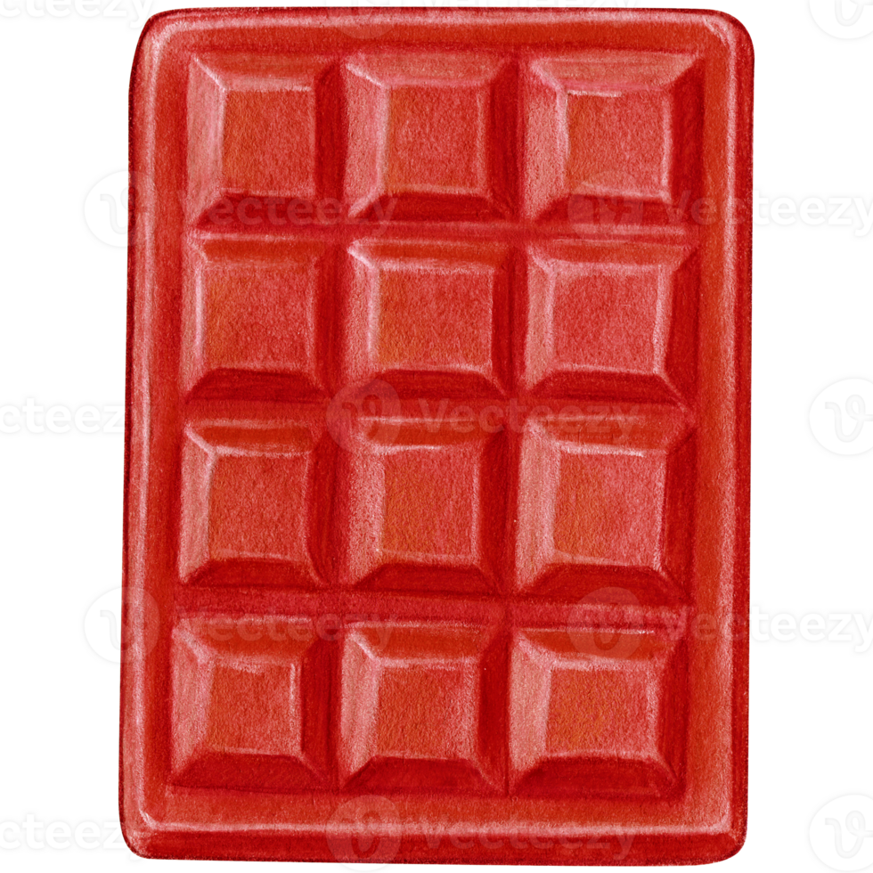Watercolor Hand Drawn Red Squared Chocolate Bar 23504084 Png
