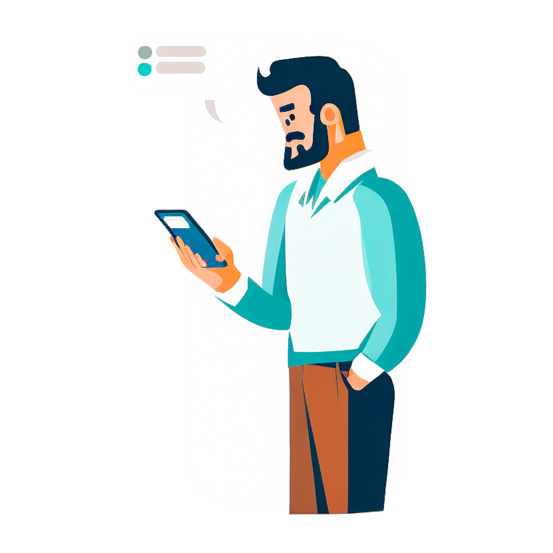 Man Holding Phone 23505476 Png