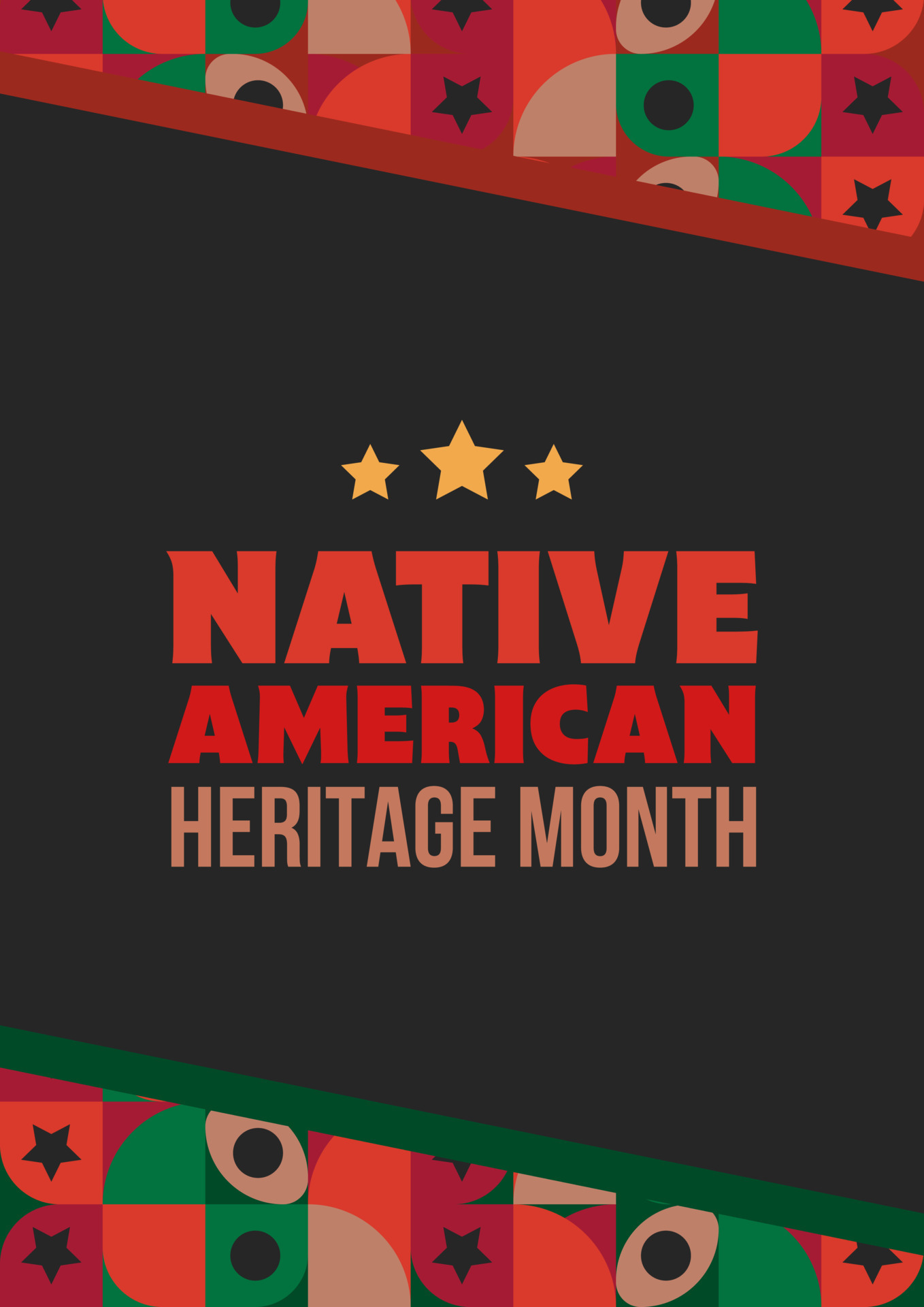 Native American Heritage Month. Poster design with abstract ornaments ...