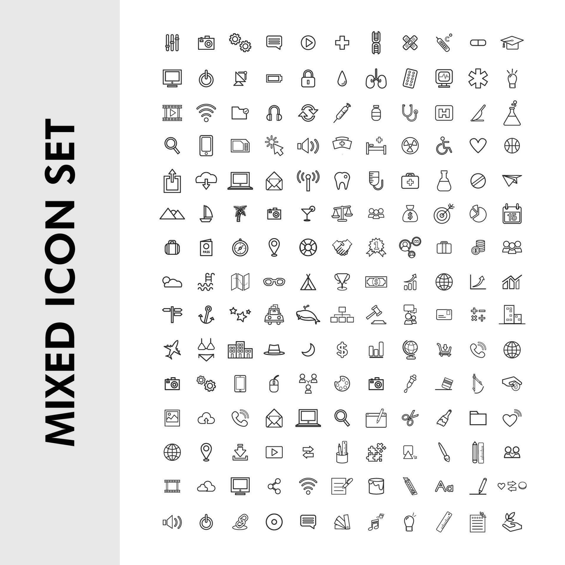 mixed icon set in vector 23509330 Vector Art at Vecteezy