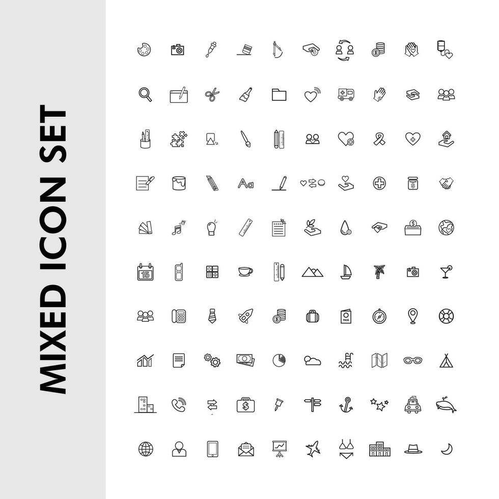 Mixed Icon Set Vector Art, Icons, and Graphics for Free Download