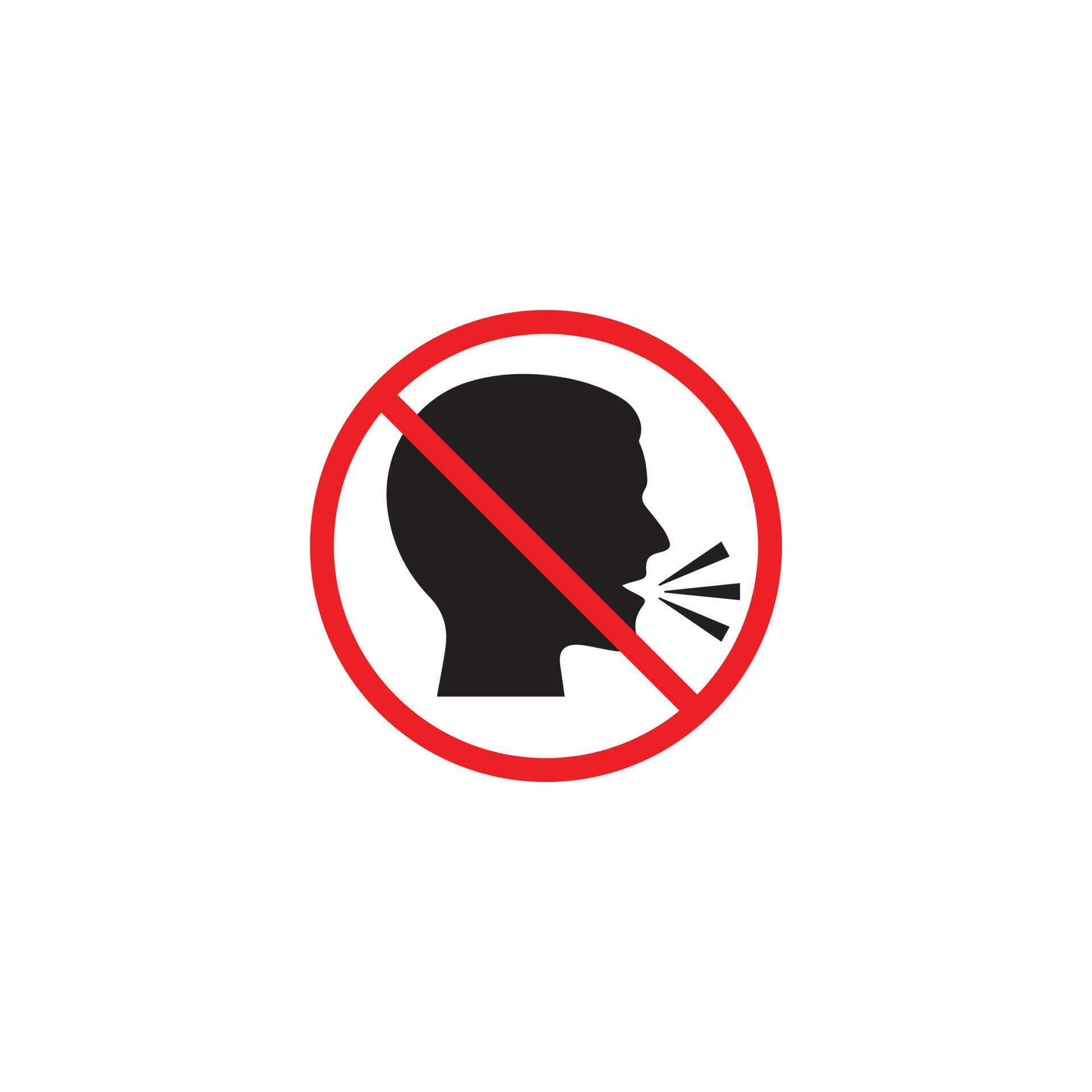 no talking icon, no talking logo, don't make noise 23509788 Vector Art ...