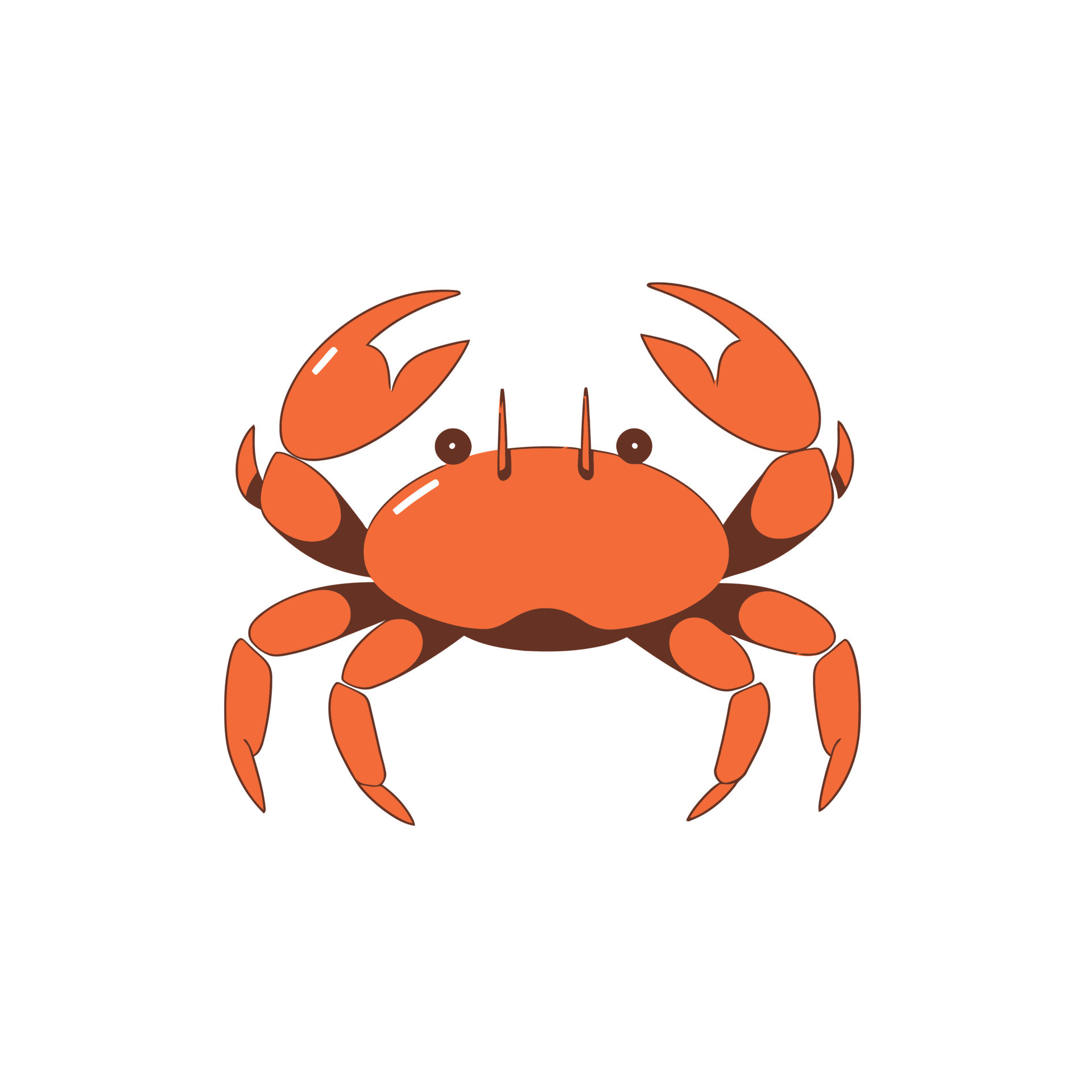 Crab Isolated On White Background Vector Eps 10 Crab Vector On Sand Color Background Perfect