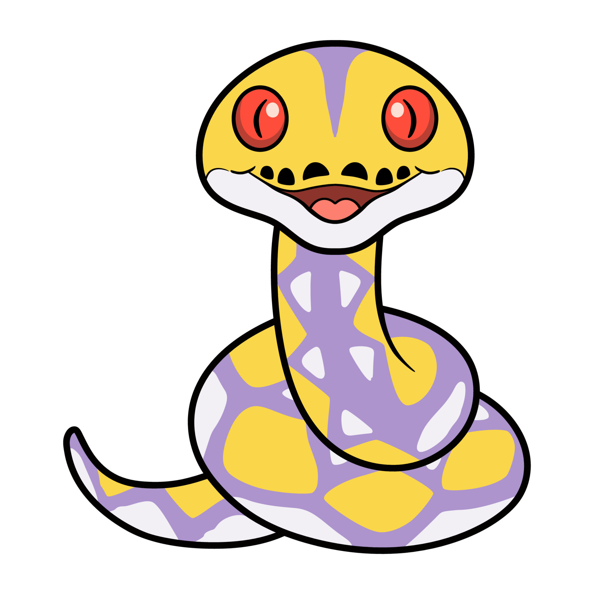 Cute lavender reticulated python cartoon 23515635 Vector Art at Vecteezy