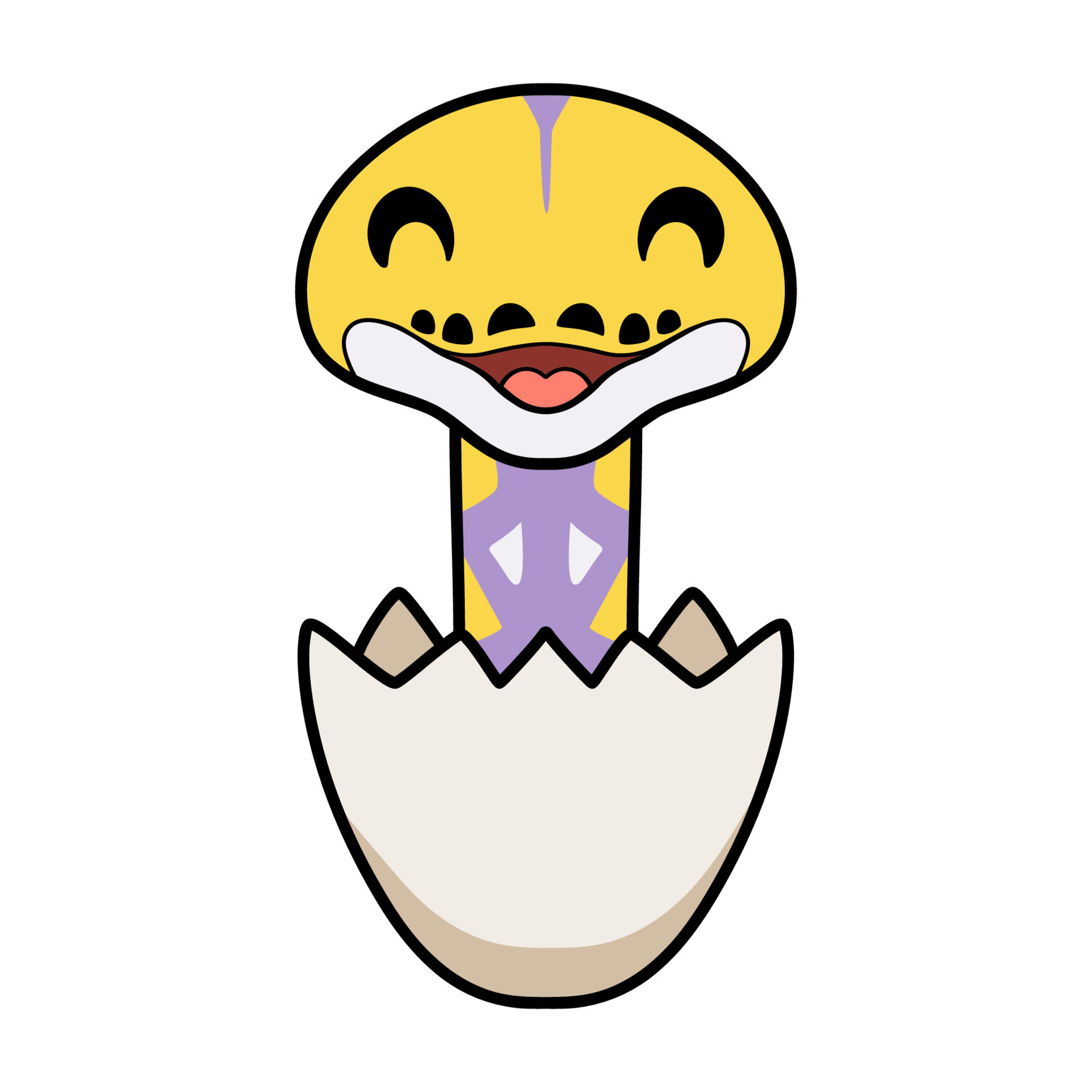 Cute lavender reticulated python cartoon inside an egg 23515645 Vector ...
