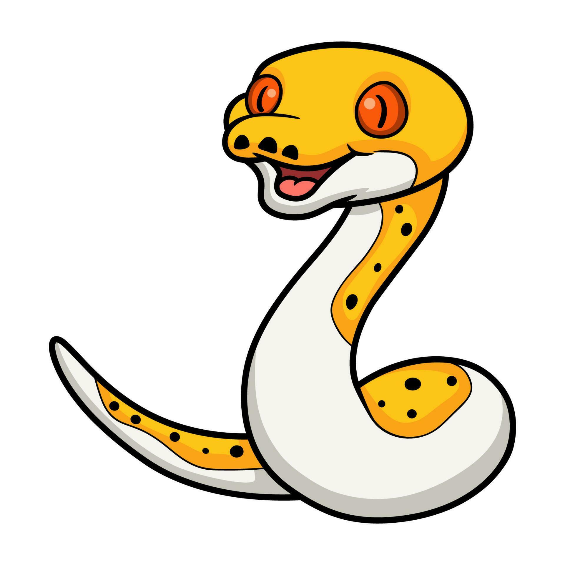 Cute albino pied reticulated python cartoon 23515663 Vector Art at Vecteezy