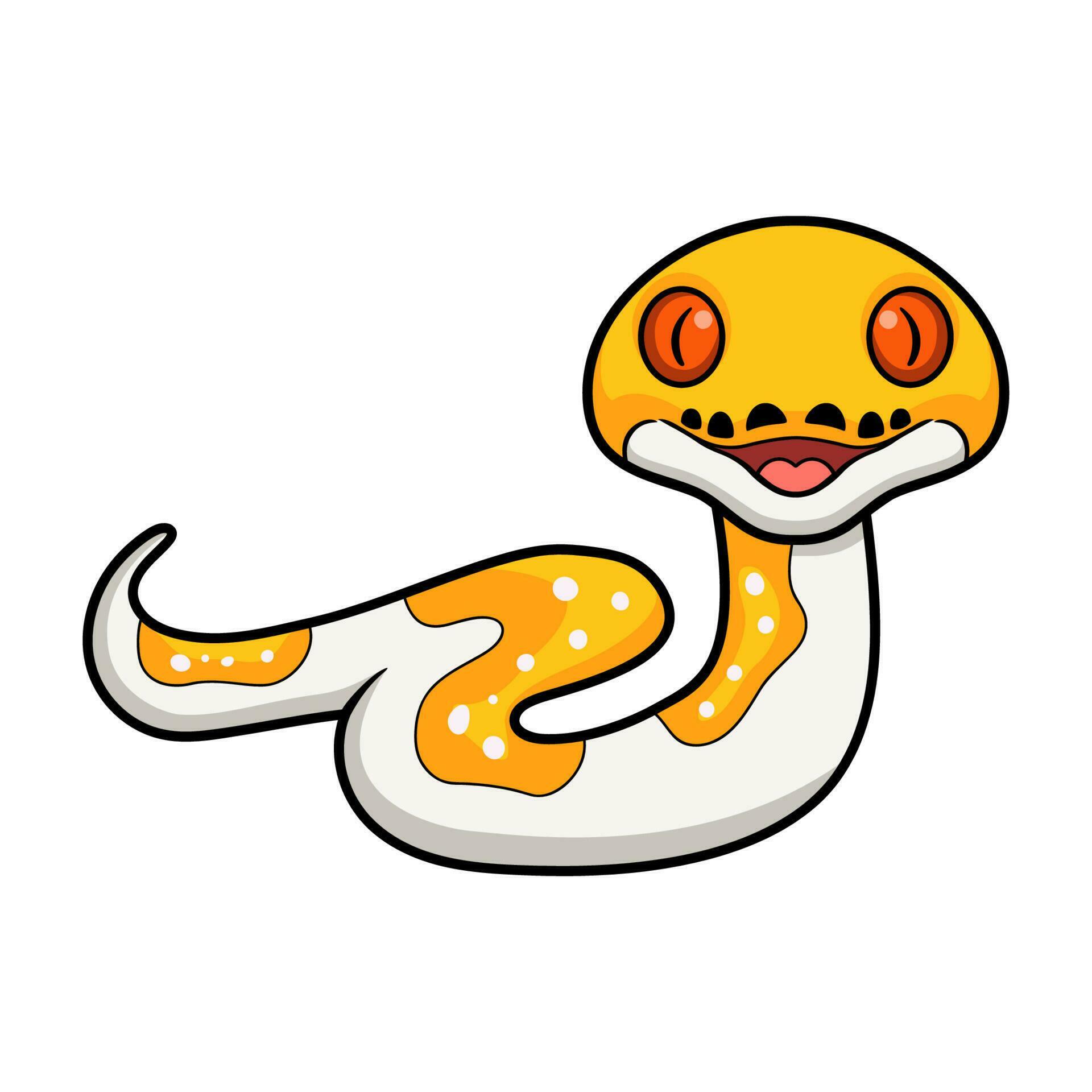 Cute albino pied reticulated python cartoon 23515666 Vector Art at Vecteezy