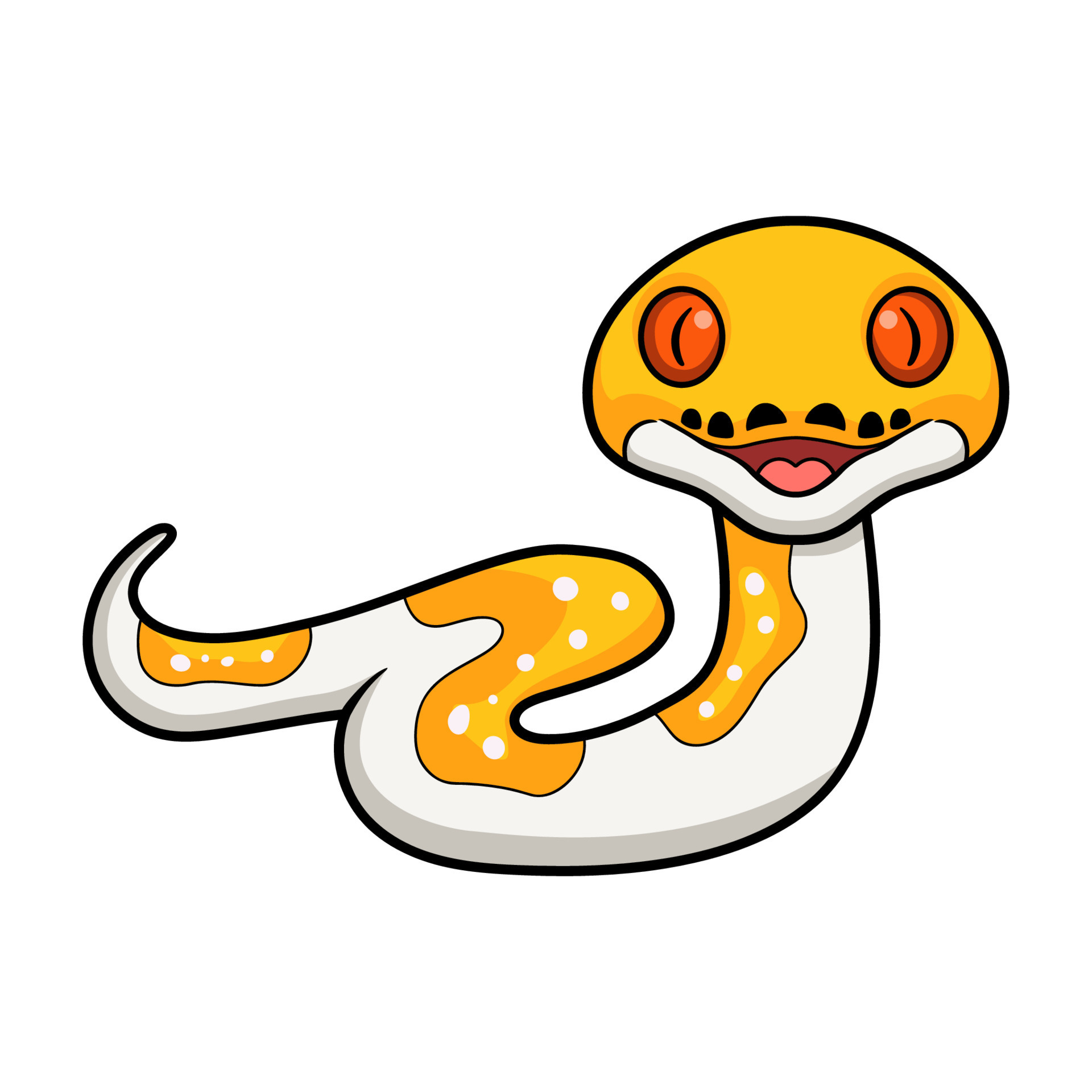 Cute albino pied reticulated python cartoon 23515666 Vector Art at Vecteezy