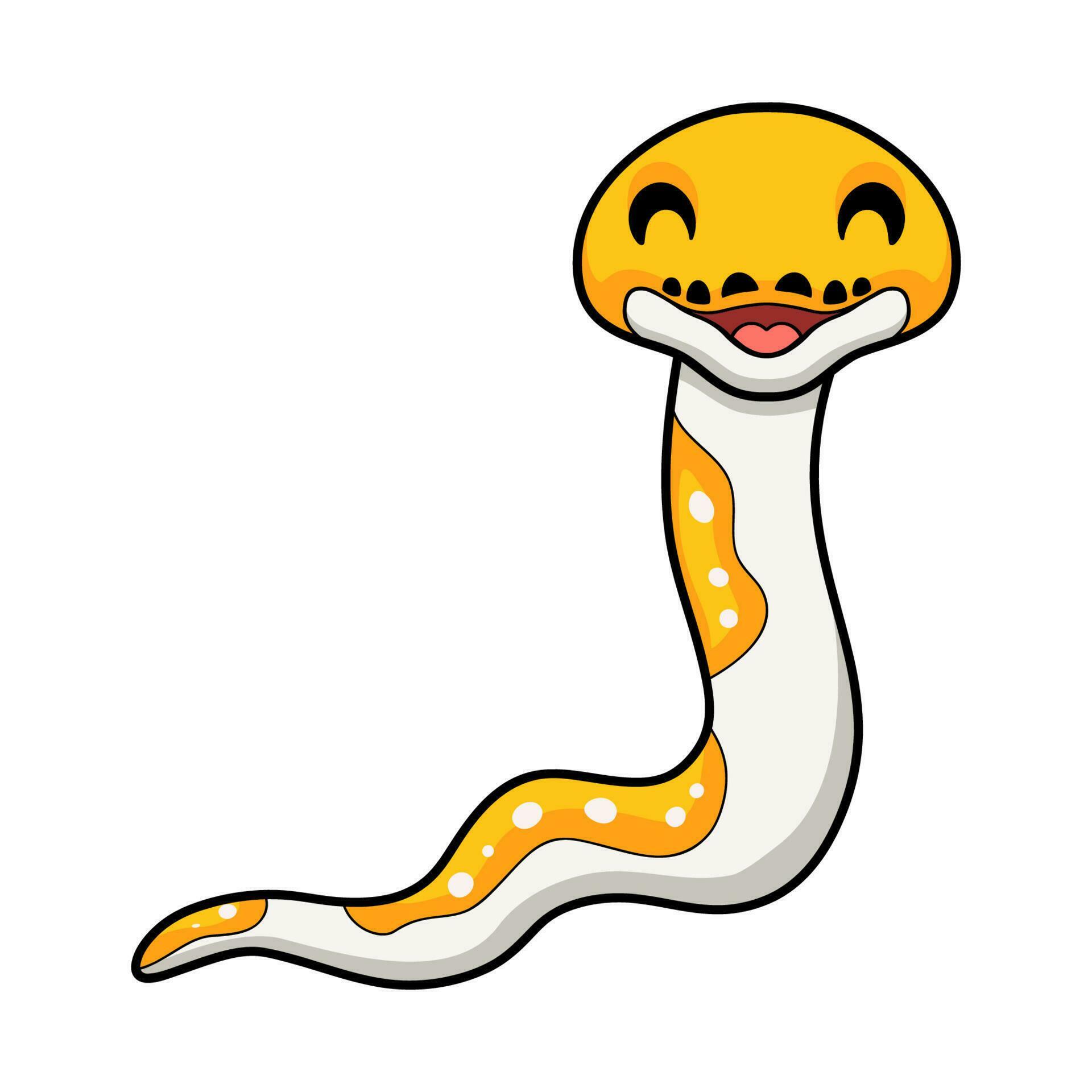Cute albino pied reticulated python cartoon 23515667 Vector Art at Vecteezy