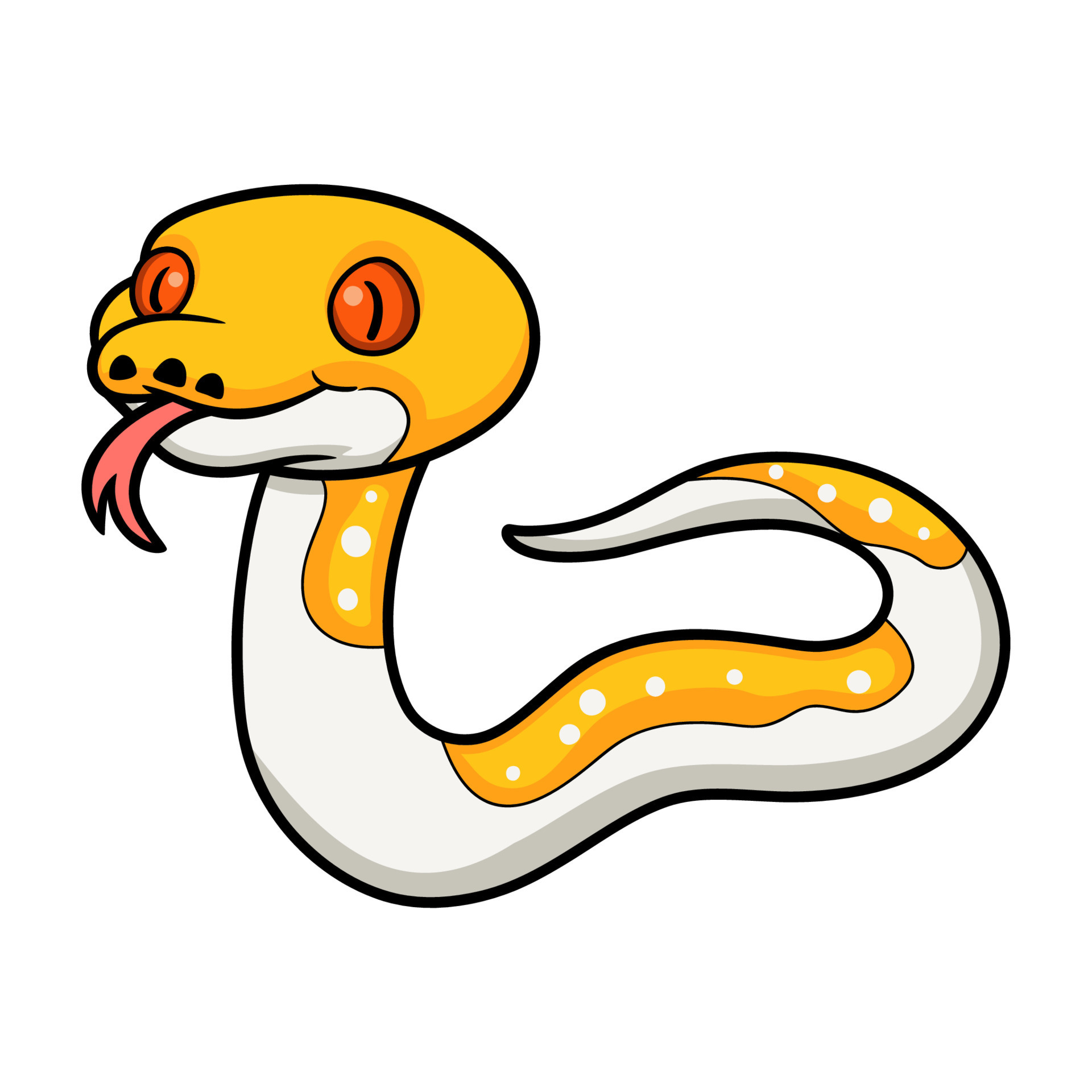 Cute albino pied reticulated python cartoon 23515671 Vector Art at Vecteezy