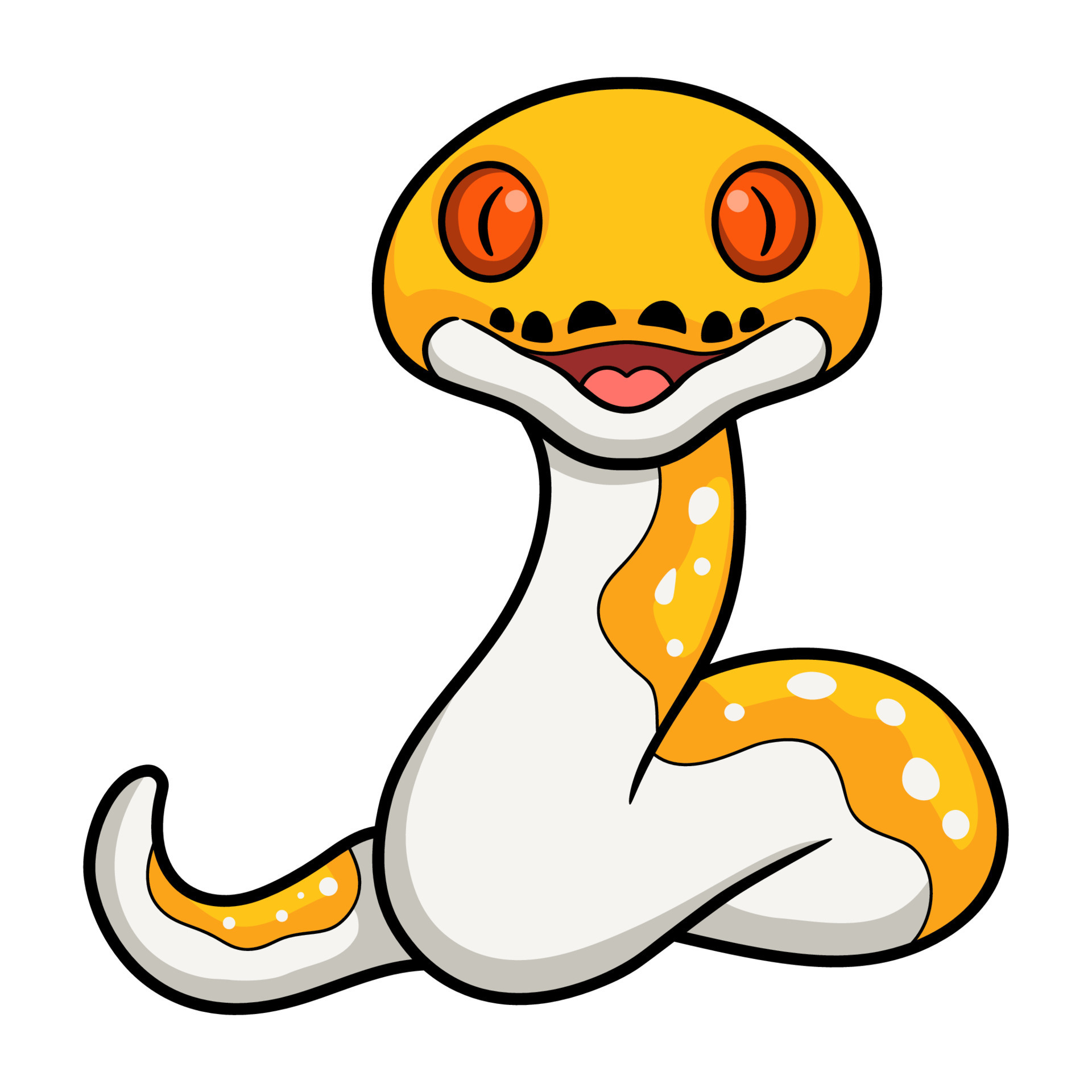Cute albino pied reticulated python cartoon 23515674 Vector Art at Vecteezy