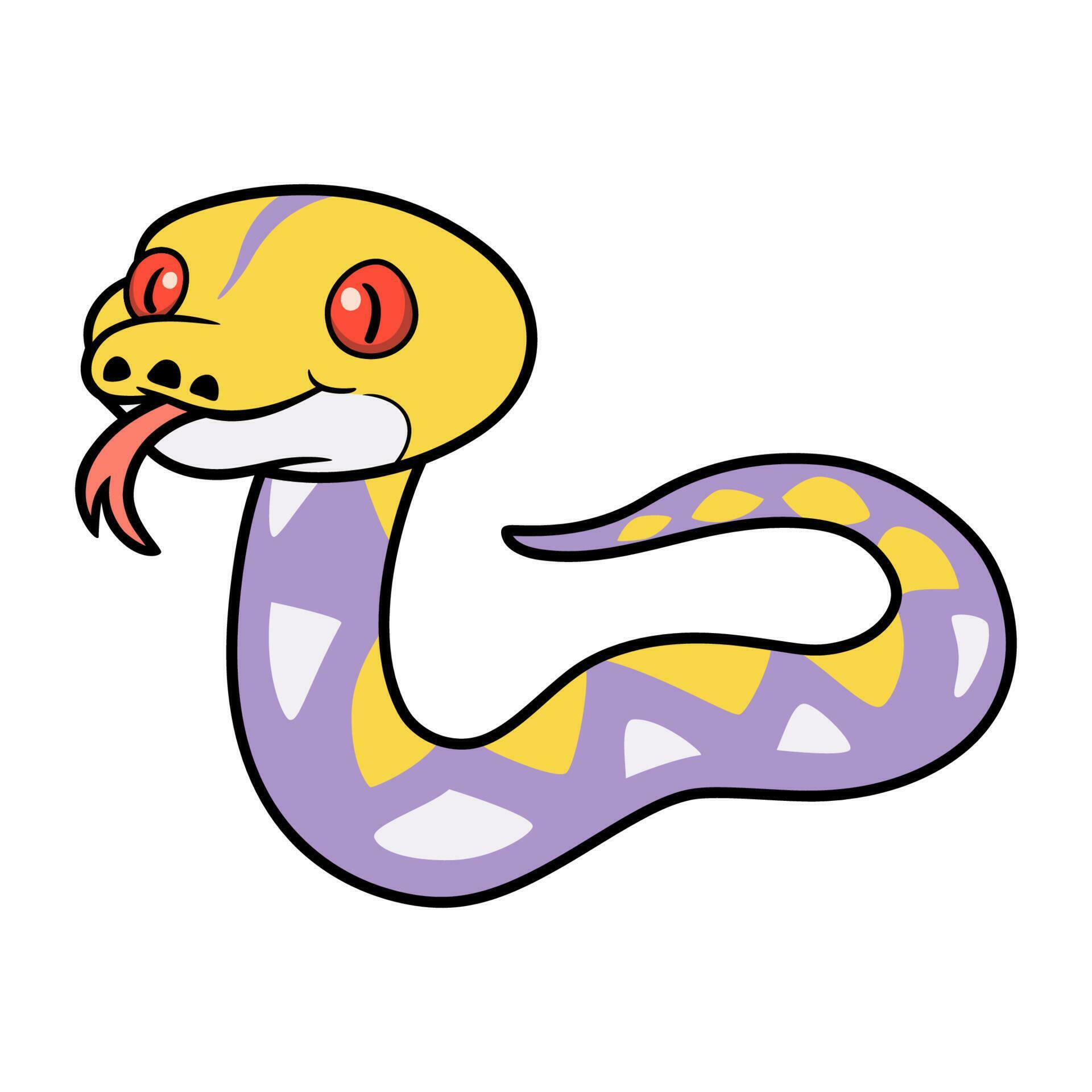 Cute lavender reticulated python cartoon 23515675 Vector Art at Vecteezy