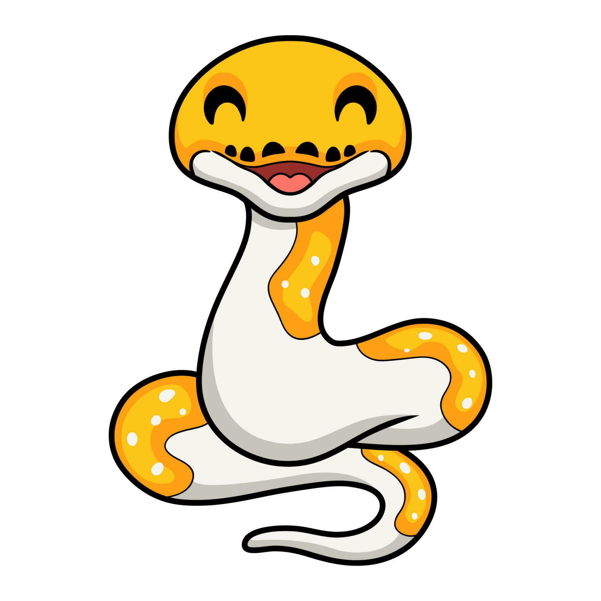 Cute albino pied reticulated python cartoon 23515677 Vector Art at Vecteezy