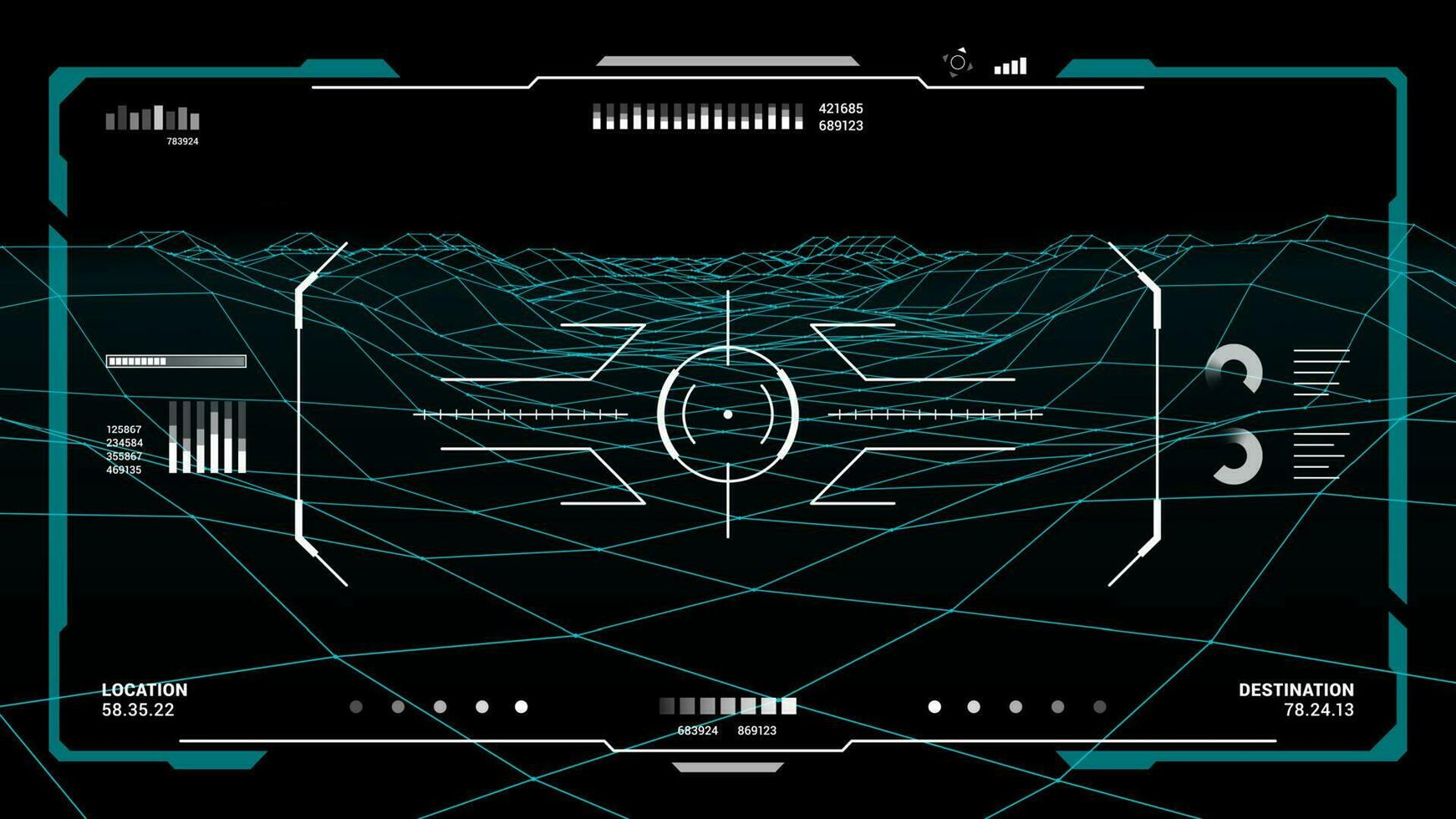 HUD futuristic monitor screen interface, target ui 23518398 Vector Art at Vecteezy