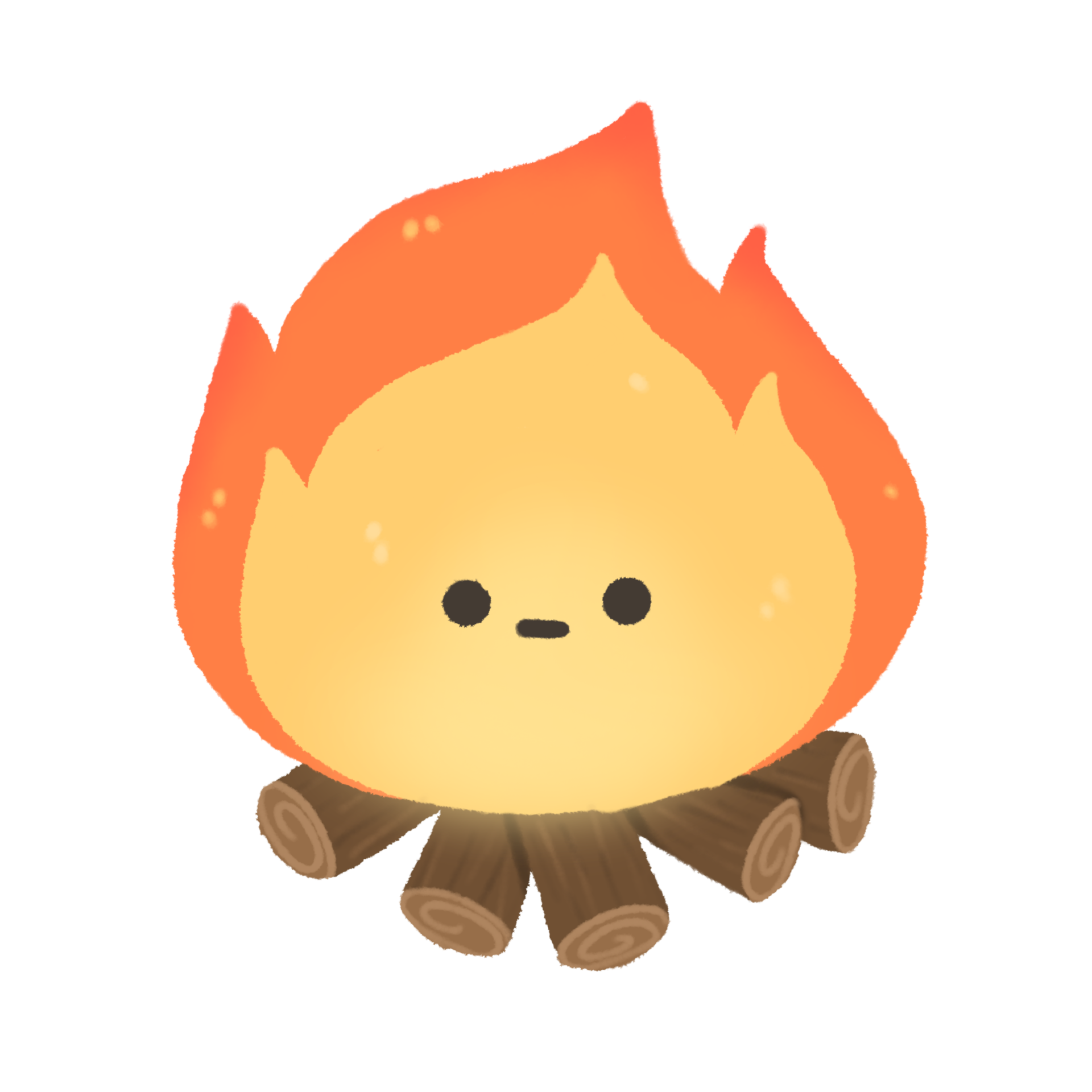 Hand-drawn Cute line campfire, object, Camping character design in doodle style 23520850 PNG