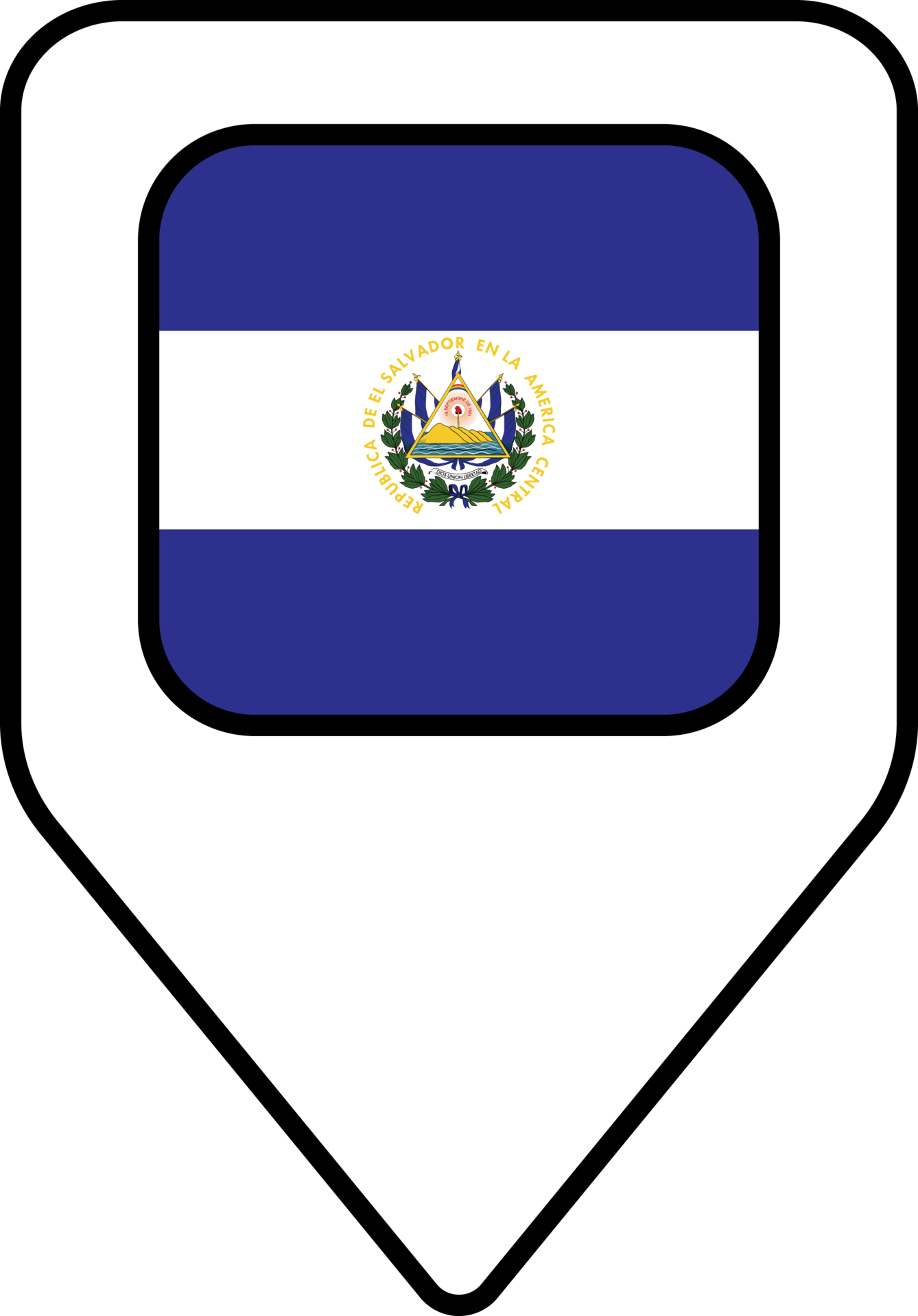 El Salvador Flag Map Pin Navigation Icon Square Design 23520980 Png