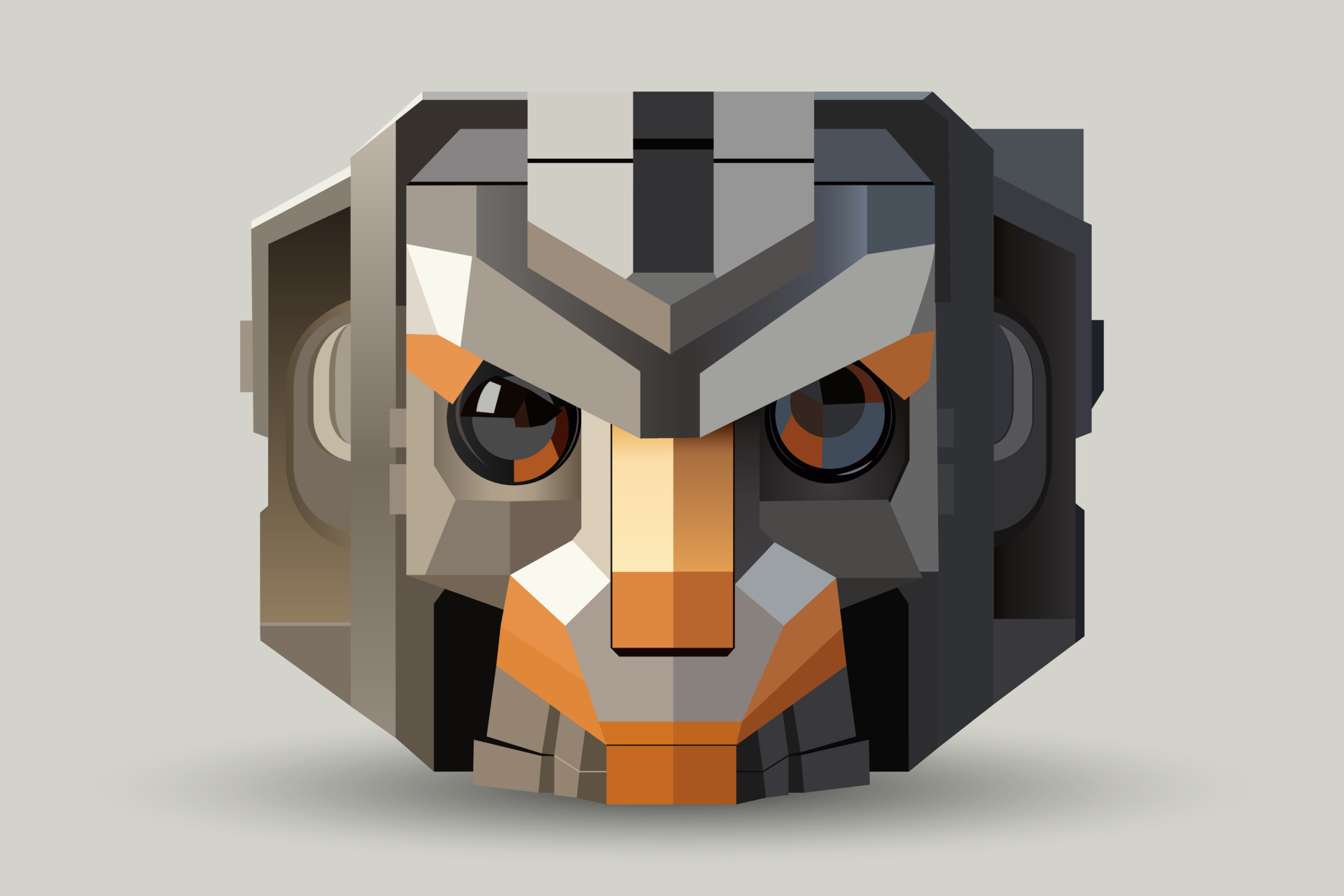 abstract face in a cubic style in the form of a robot 23523310 Vector ...