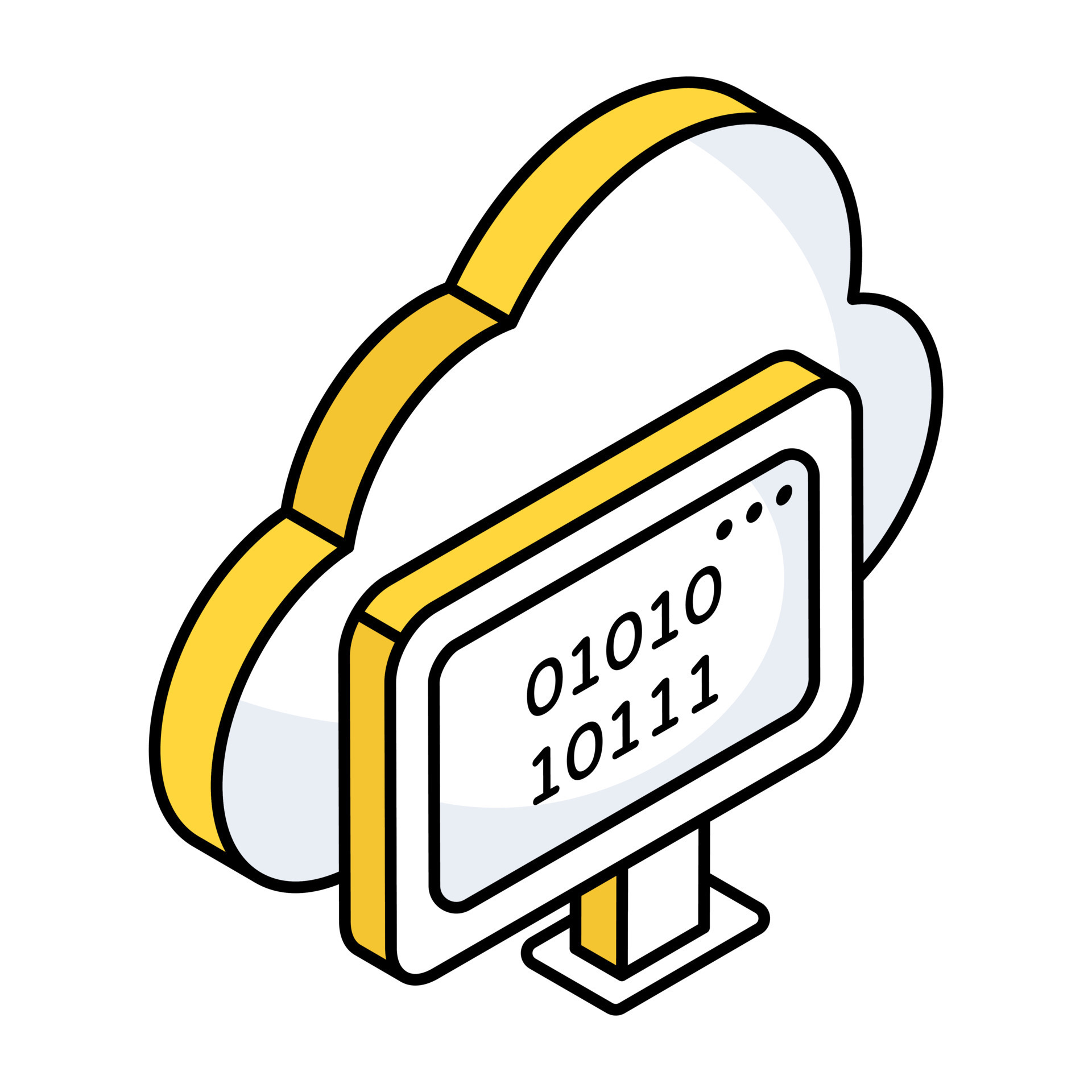 A unique design icon of cloud binary data 23524586 Vector Art at Vecteezy